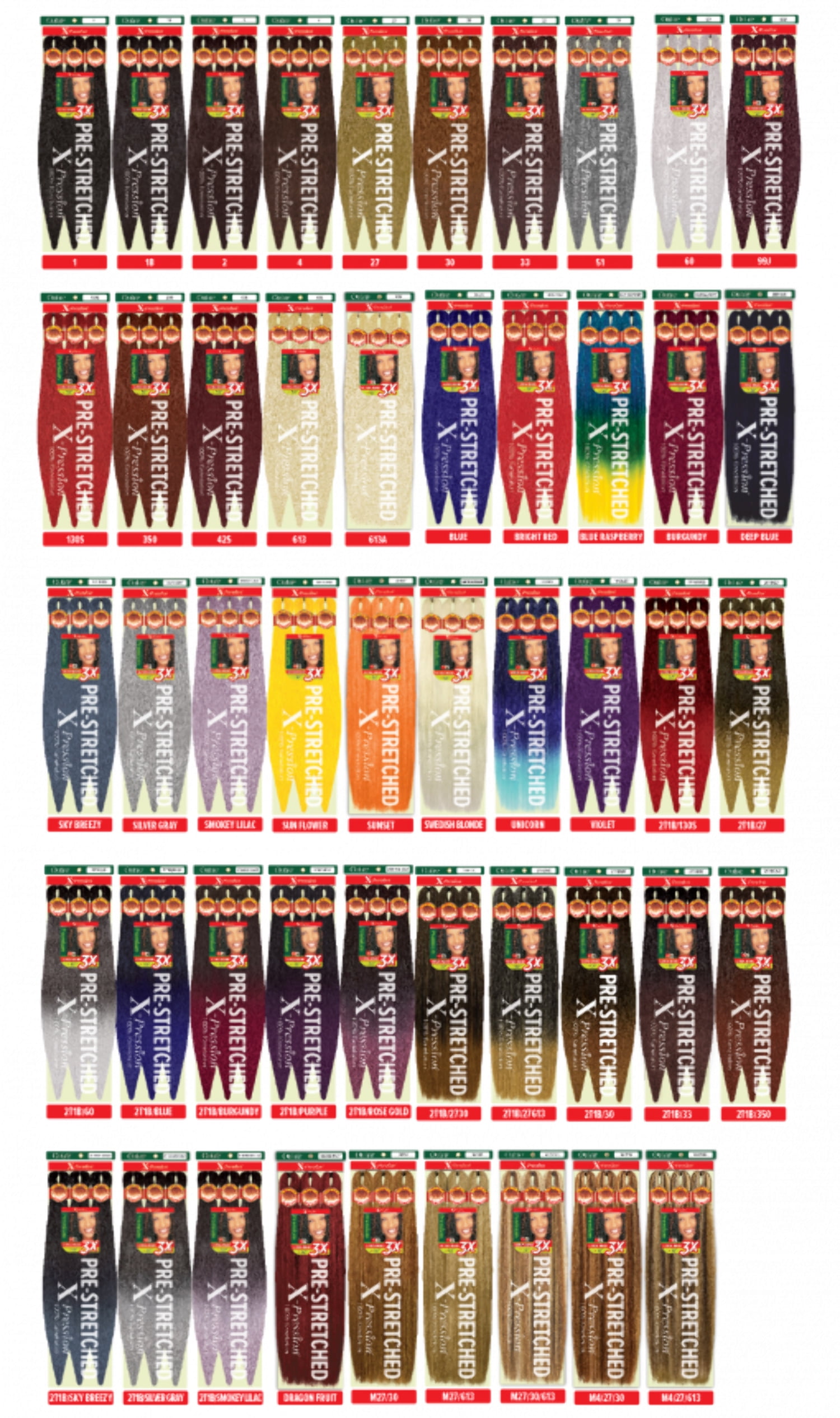 Outre Xpression Pre-Stretched Braiding Hair 3X's Pack - 52" - Walmart.com