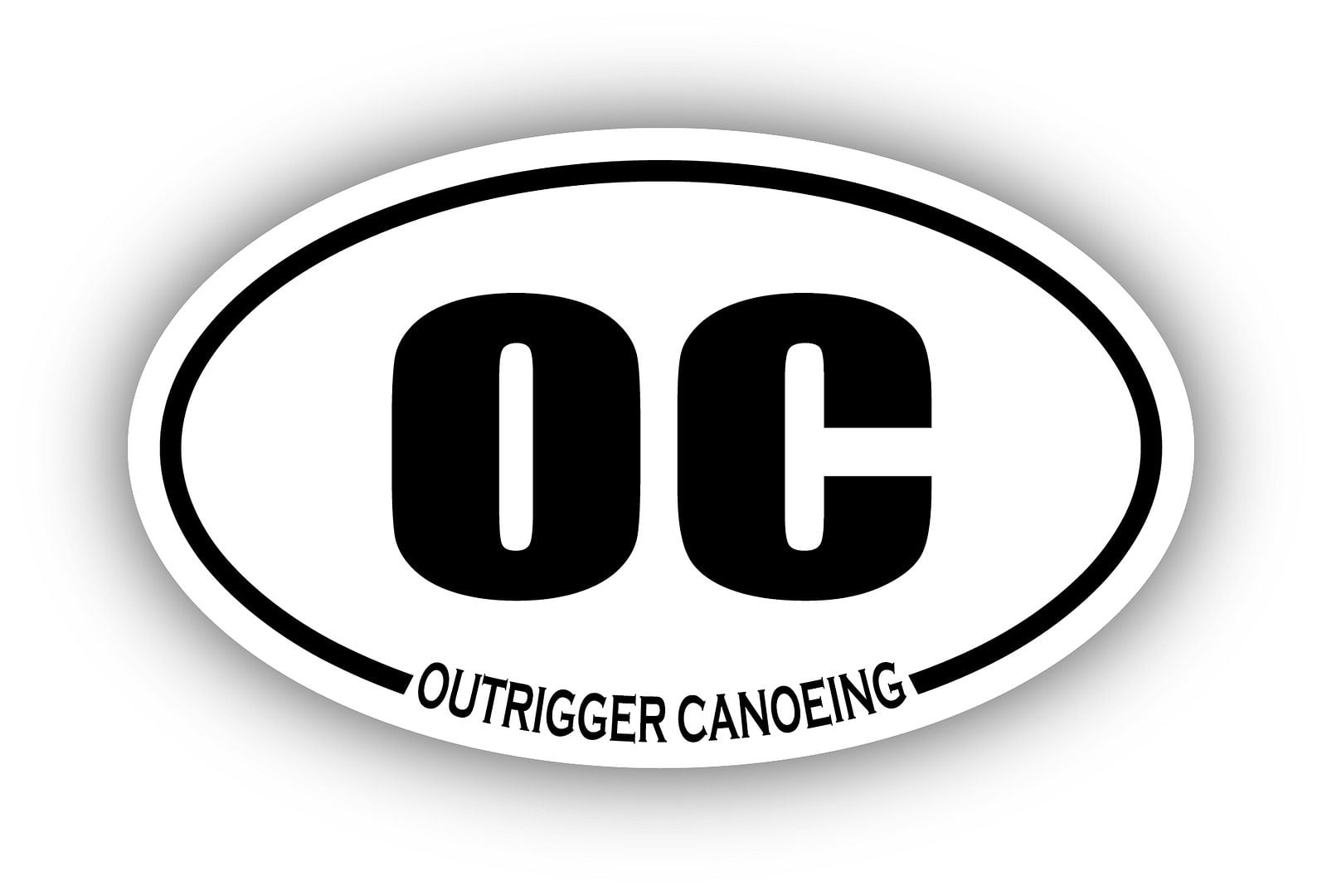 Outrigger Canoeing OC Oval Bumper Sticker 3M Vinyl Decal 3 in x 5 in ...