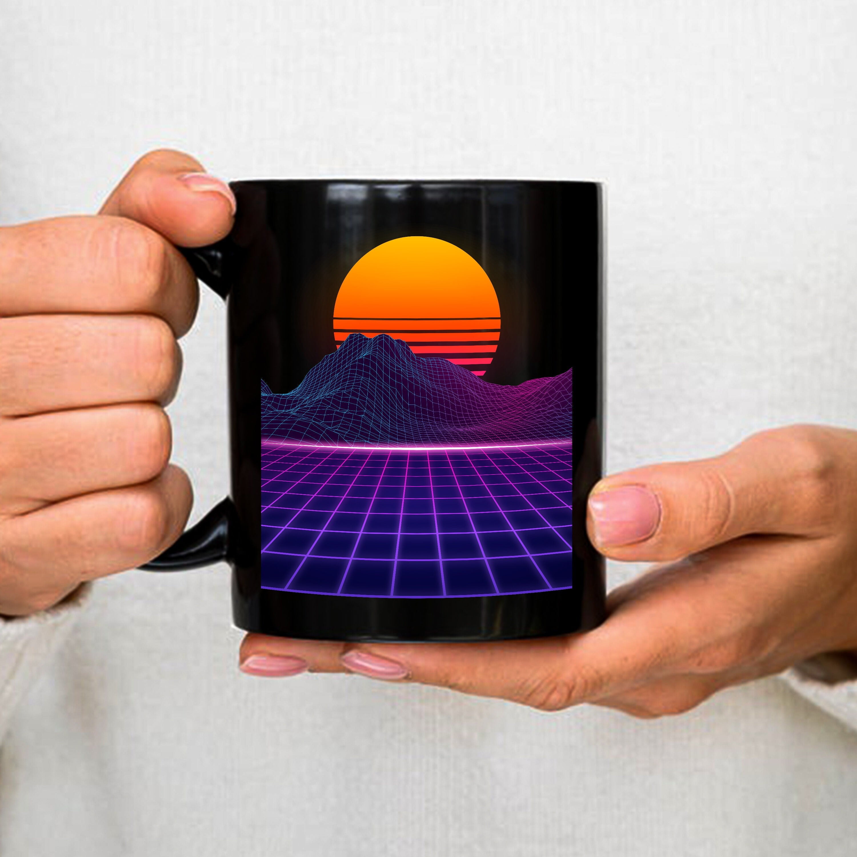 Outrun Retrowave Aesthetic 80s 90s Retro Mug, Retrowave, Synthwave ...