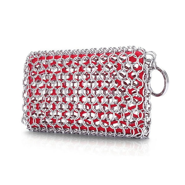 Outset Chain Mail Cast Iron Cleaner and Scrubber Tool With Silicone ...