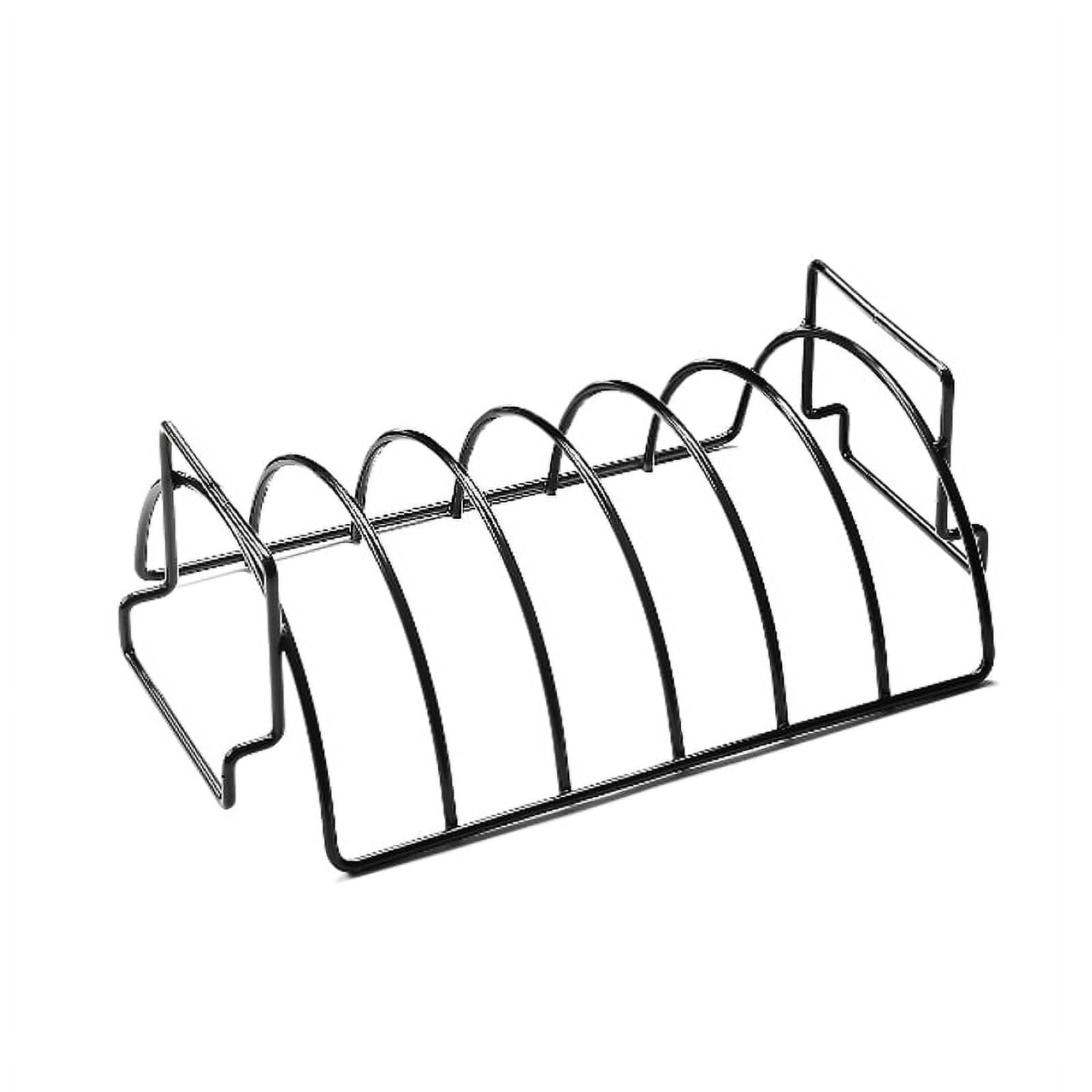 Outset Non-Stick Reversible Roast and Rib Rack, Black, Stainless Steel ...