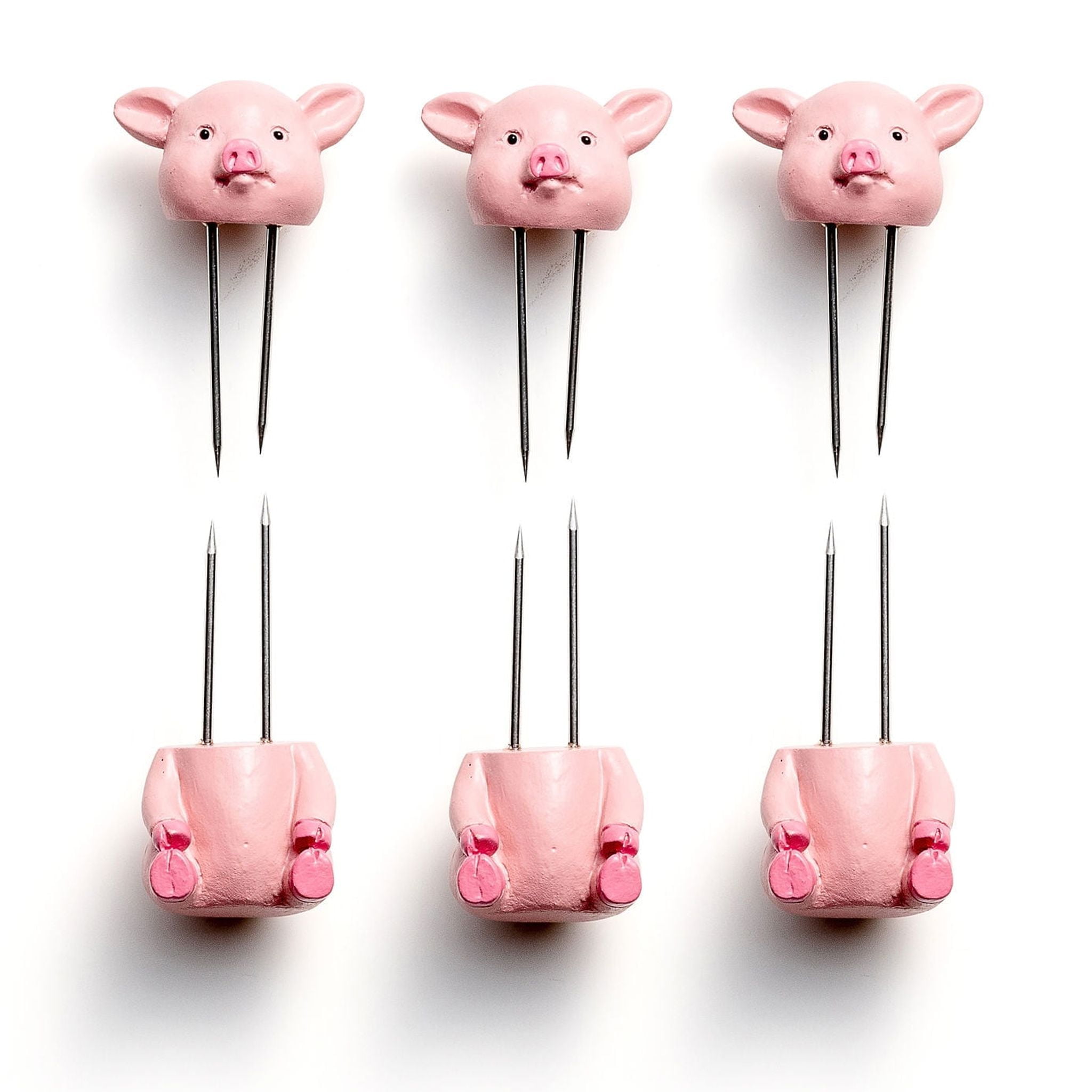 Outset Piglet Corn Holders Set of 4 Pairs, Stainless Steel, 1” x 2.5” x ...