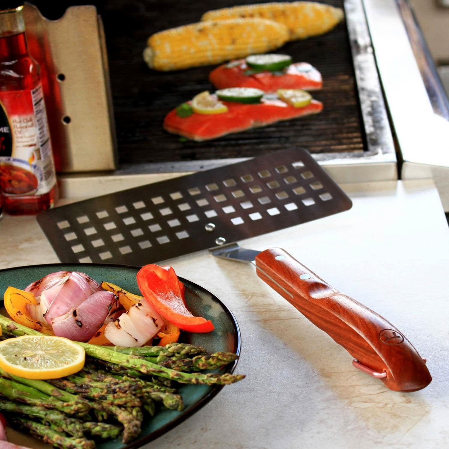 Outset Rosewood 16-Inch Stainless Steel Slotted Fish Spatula - Walmart.com