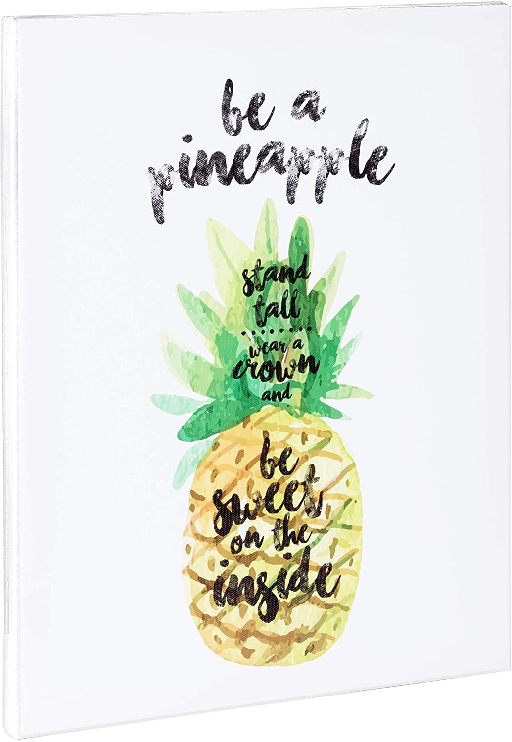 Outshine 12" x 16" Pineapple Canvas Wall Art, Be a Pineapple, Positive ...