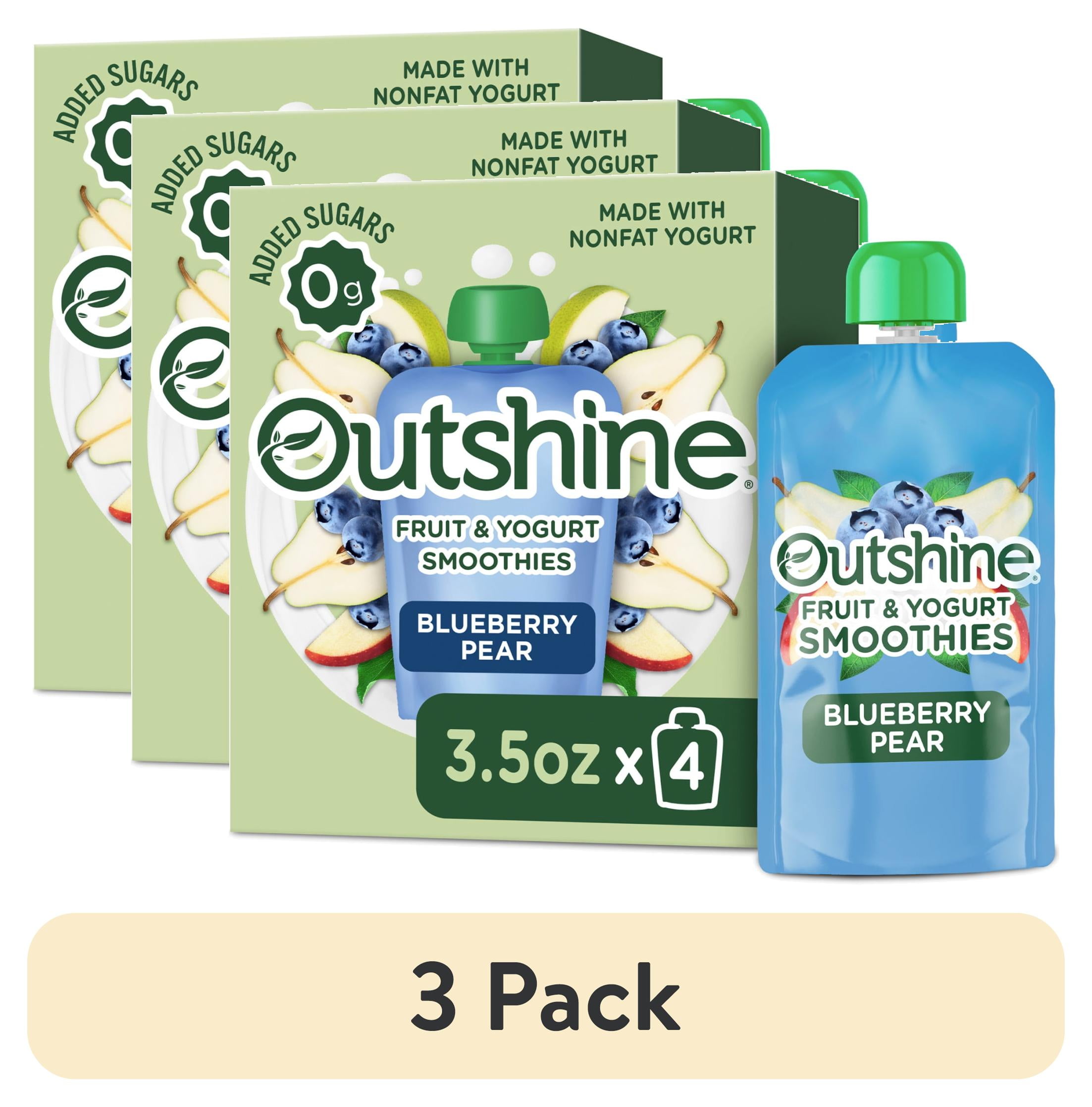 (3 pack) Outshine Fruit & Yogurt Smoothie Blueberry Pear, 4-Pack of 3.5oz Fruit & Yogurt Pouches ...