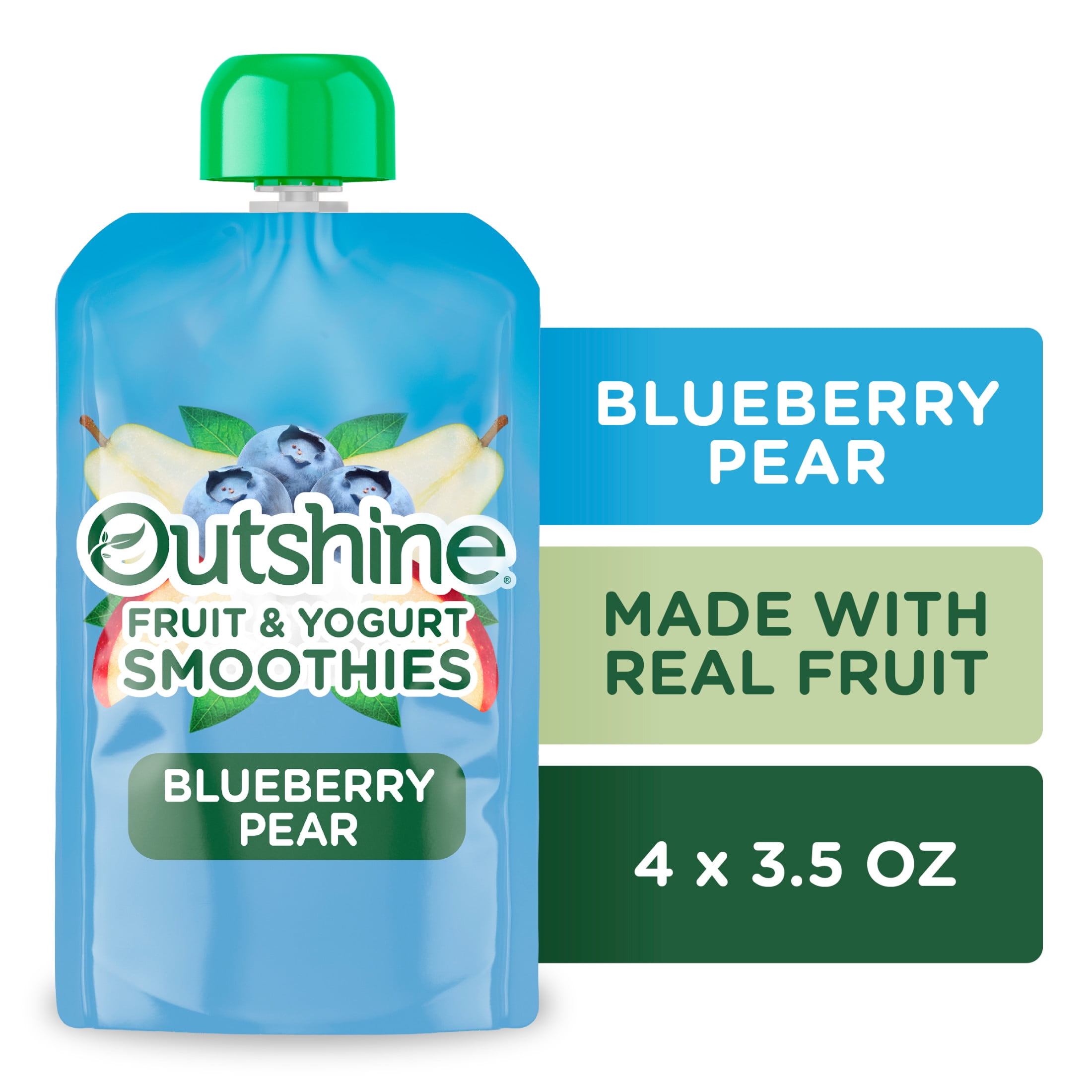 Outshine Fruit and Yogurt On the Go Smoothie Snacks, Blueberry Pear, 3. ...