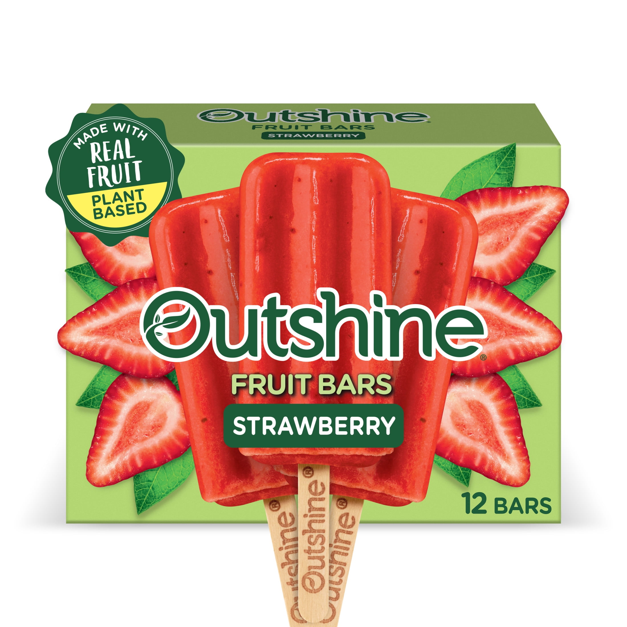 Outshine Strawberry Frozen Fruit Bars, Non-GMO, Gluten Free 12 Ct ...