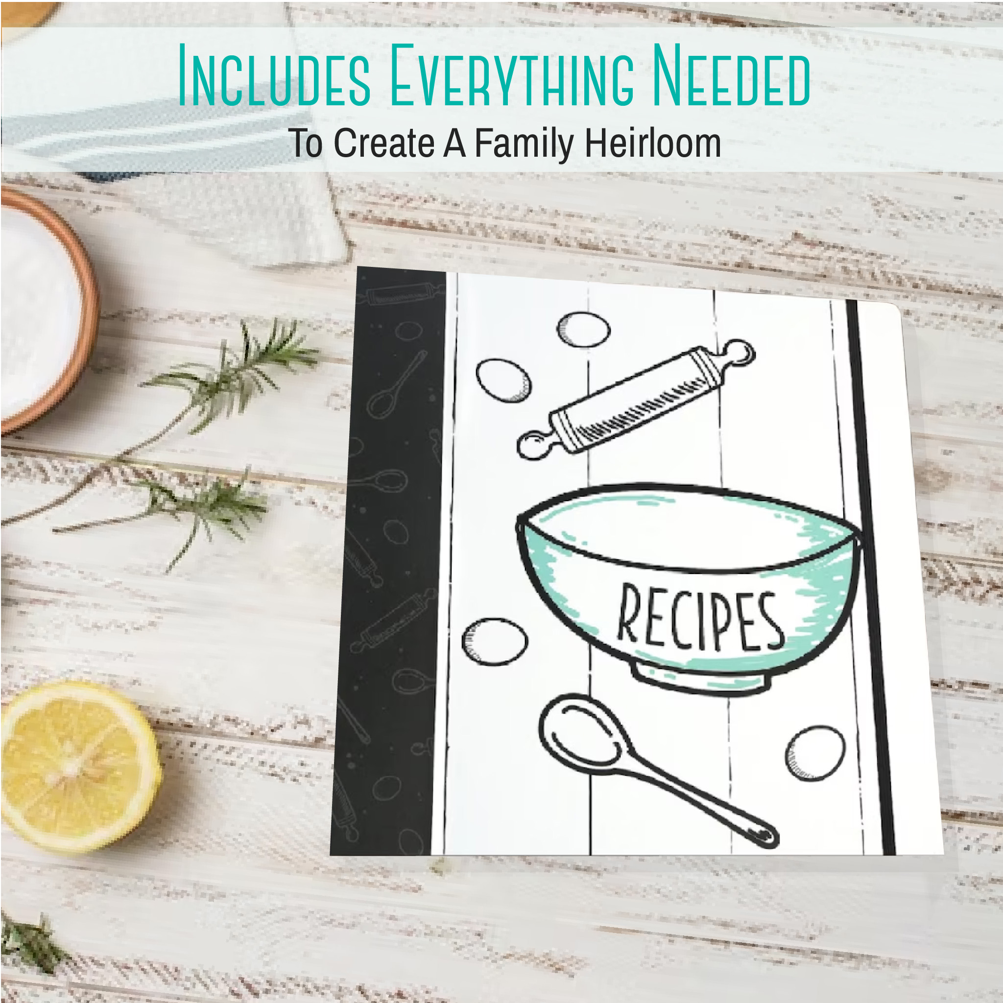 Outshine Premium Recipe Book Binder Set | Farmhouse Recipe Binder 8 ...