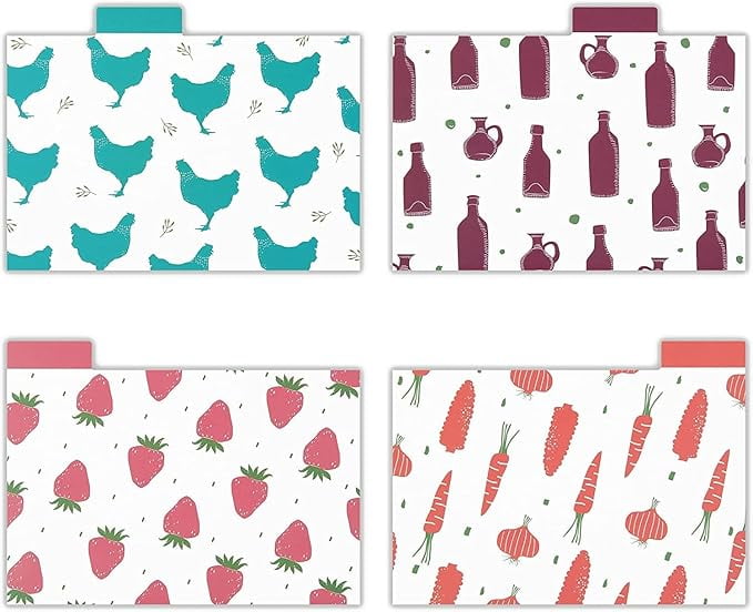 Outshine Premium Recipe Card Dividers 4x6 with Tabs, Farmhouse Kitchen ...
