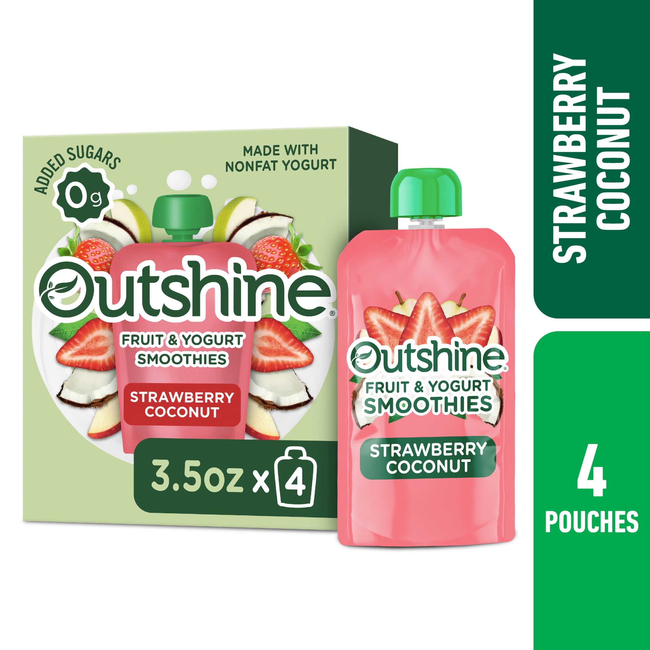 Outshine Fruit & Yogurt Smoothie Strawberry Coconut, 4-Pack of 3.5oz ...