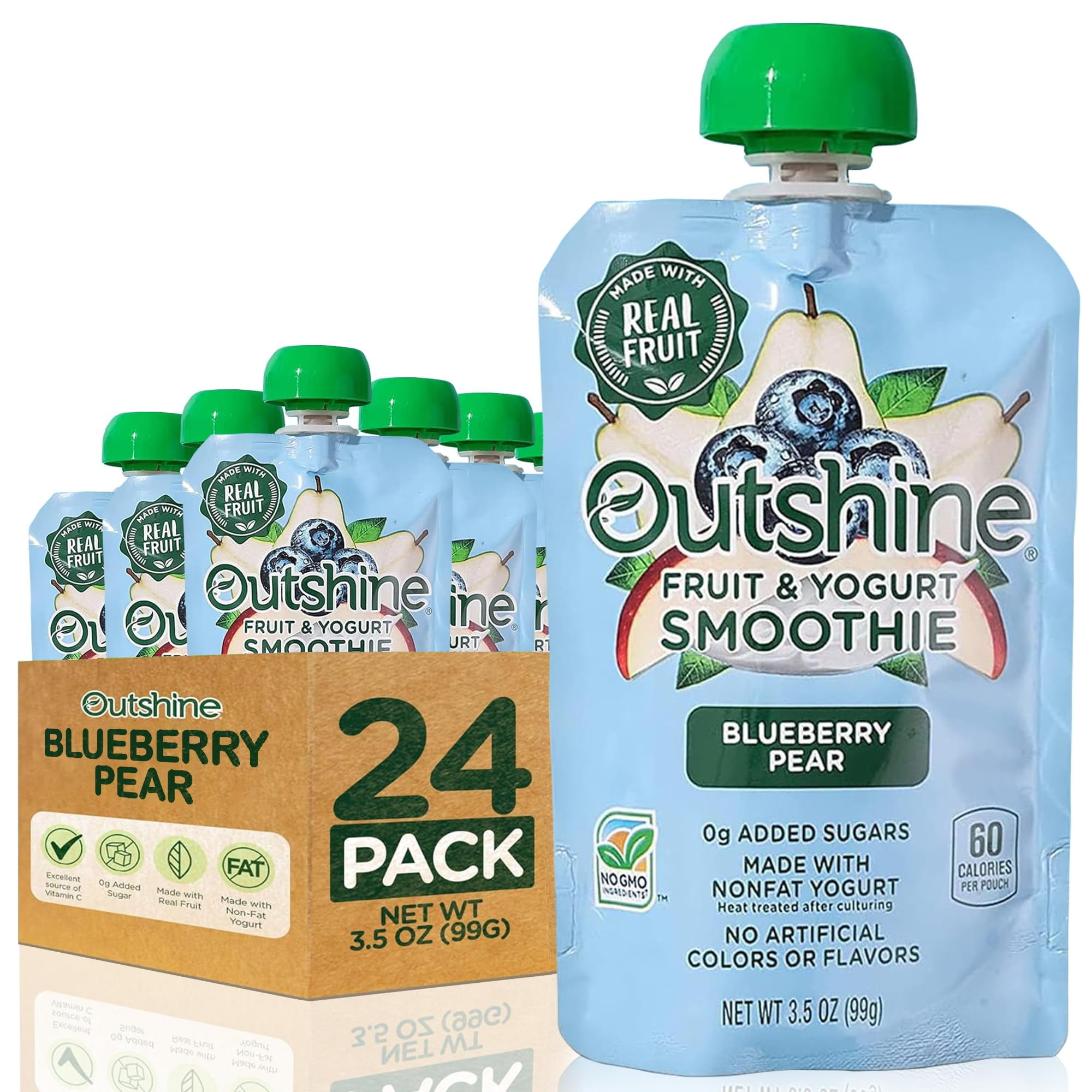 Outshine Smoothie Blueberry Pear Yogurt Smoothie Pouches - Fruit ...