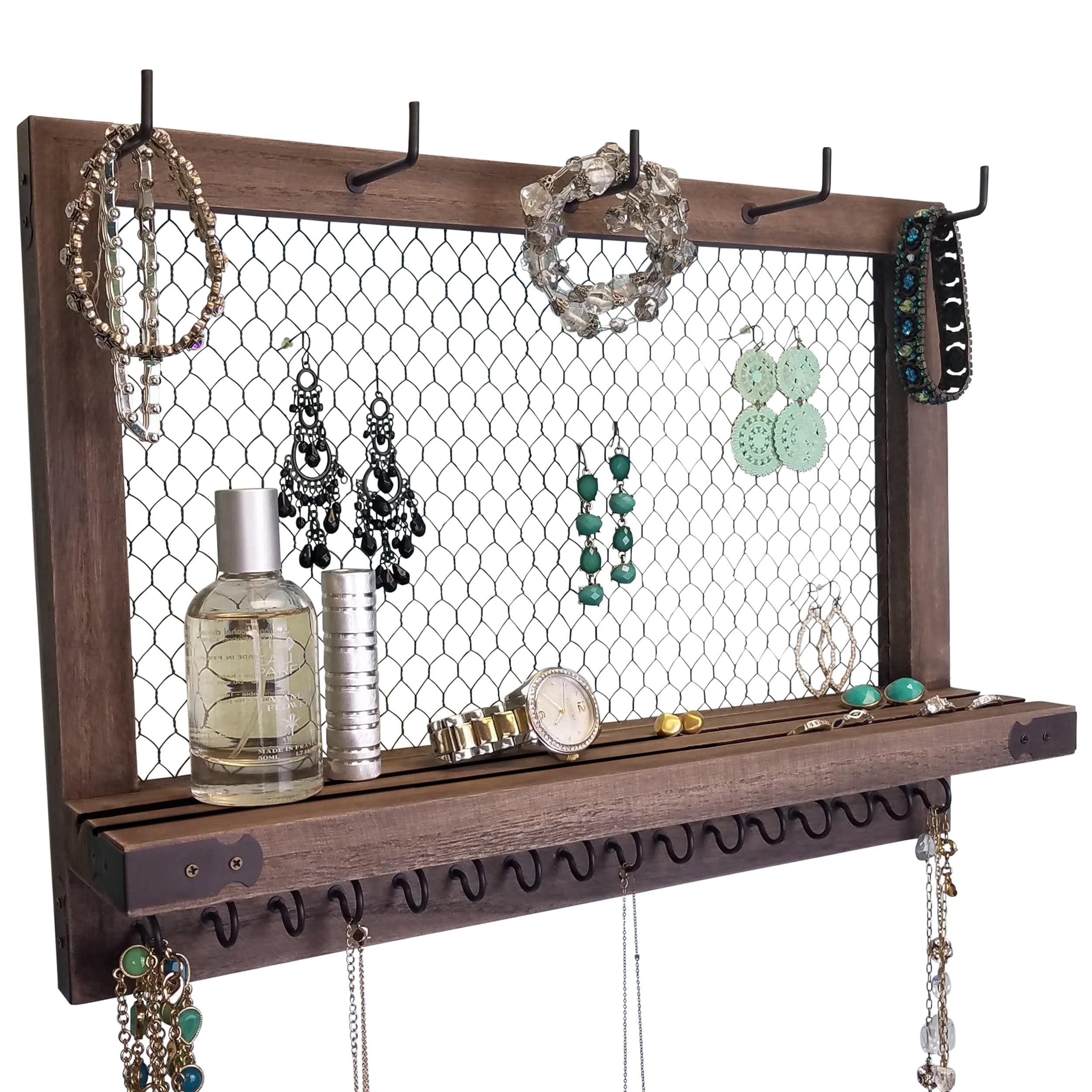 Outshine Wall Hanging Jewelry Organizer | Rustic Jewelry Organizer ...