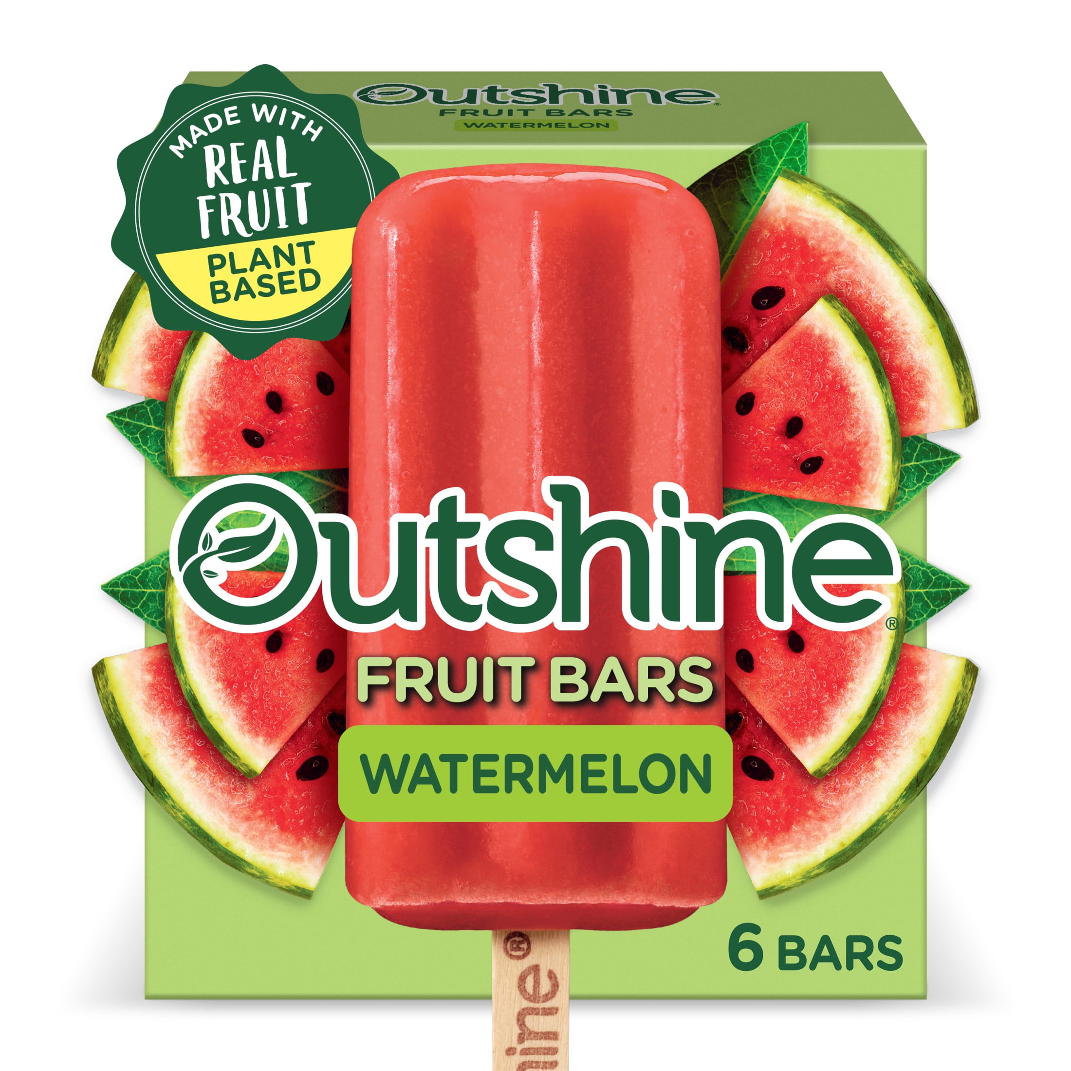 Outshine Watermelon Frozen Fruit Bars, Non-GMO, Gluten Free, 6 Ct ...