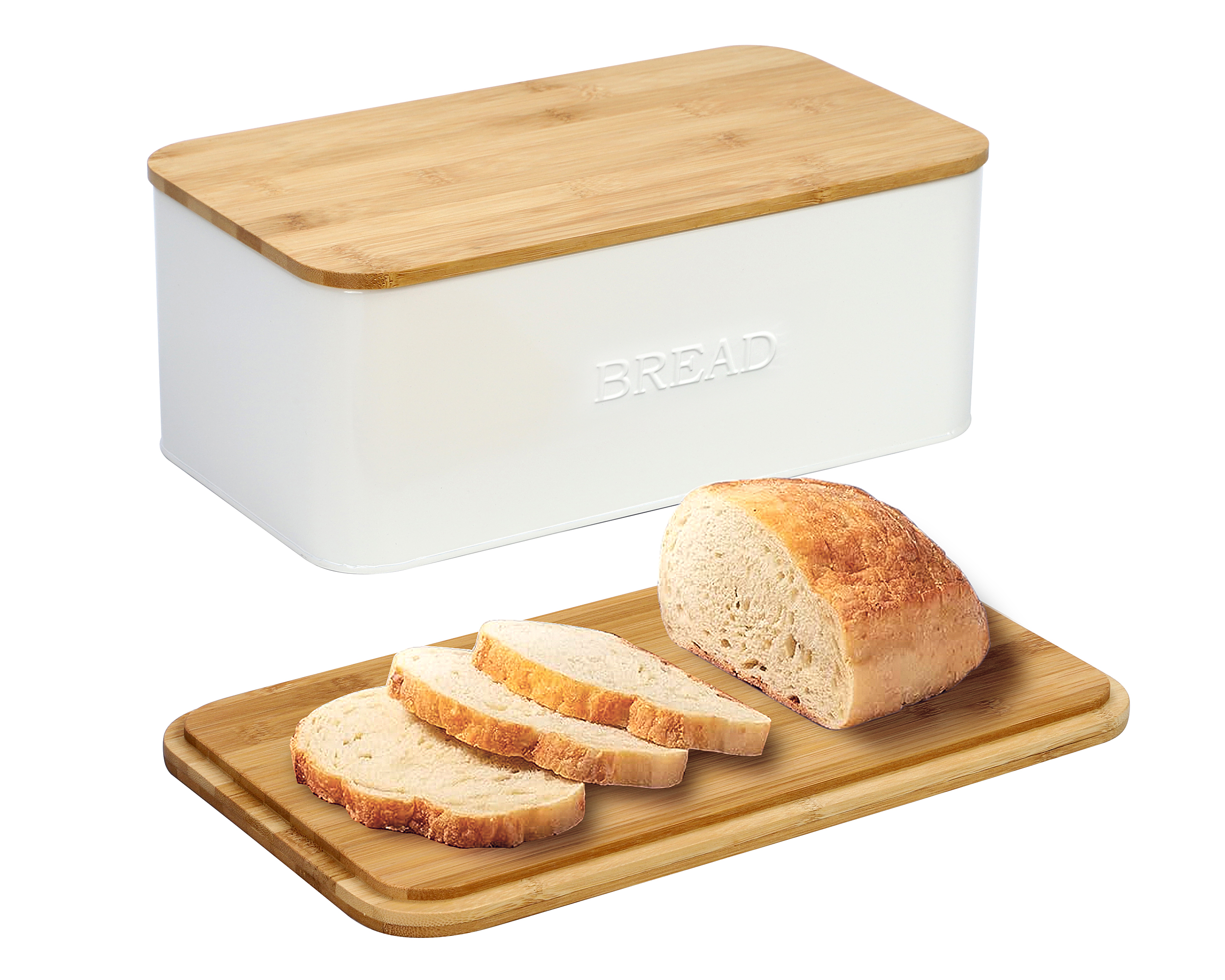 Walchoice Bread Box with Bamboo Lid for Kitchen Countertop, Farmhouse ...