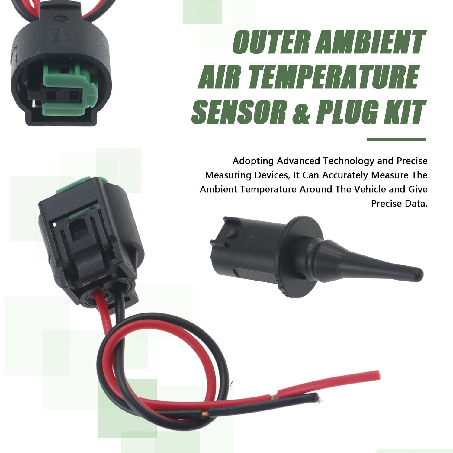 Outside Ambient Temperature Sensor & Plug Harness Pigtail for Mercedes ...