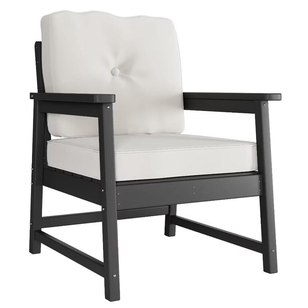 Outside Chairs for Patio HDPE Patio Chairs with Thick Cusion Plastic ...