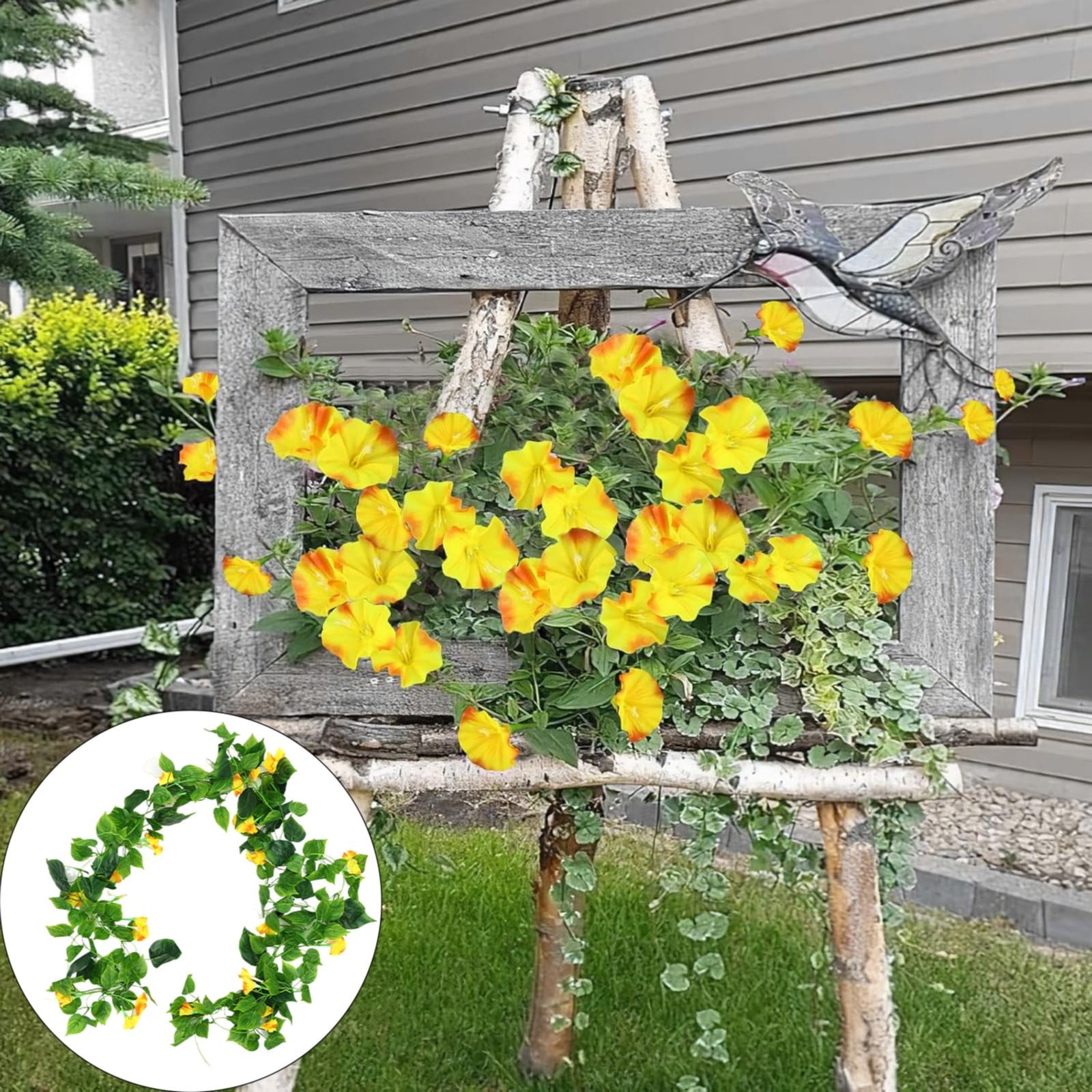 Outside Decorations For Porch, Artificial Hostas, Fake Flowers Roses ...