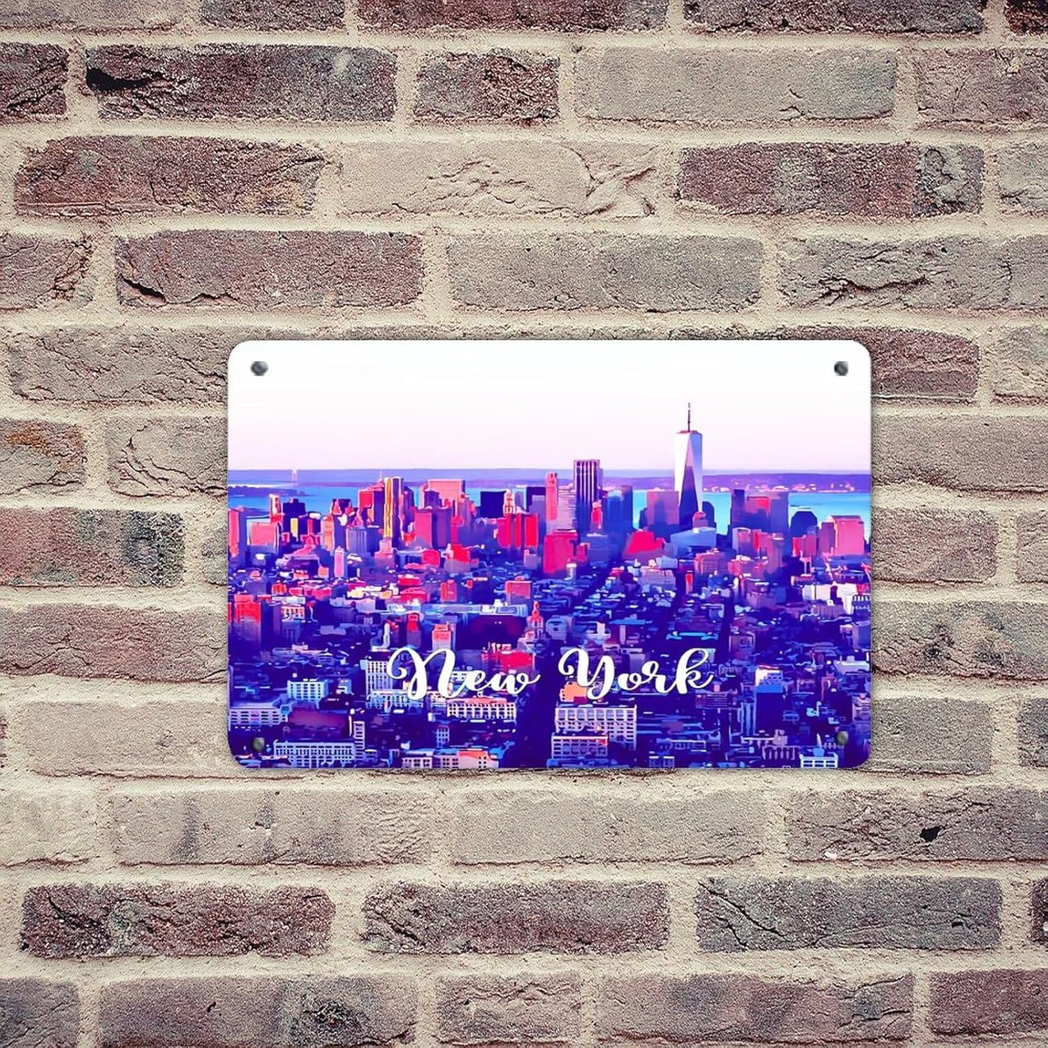 Outside Man Cave Decor Metal Signs Outdoor Skyline New York City ...