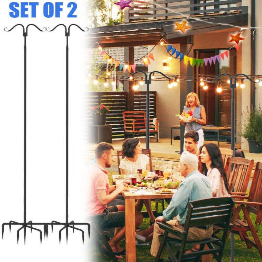 Outside Patio String Light Pole Plant Hanging Hook Garden Stake Holiday ...