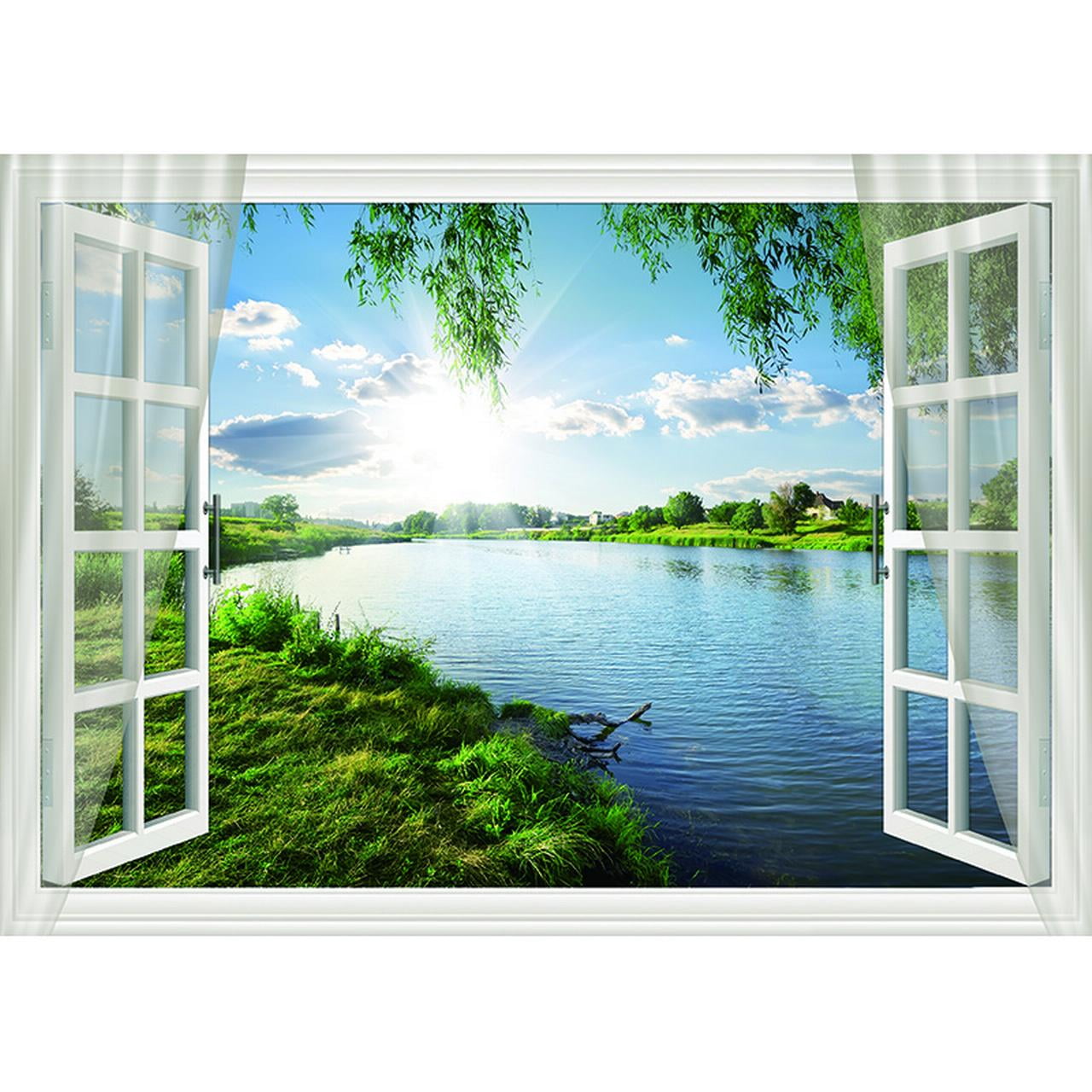 Outside The Window Natural Scenery Photography Background Indoor ...