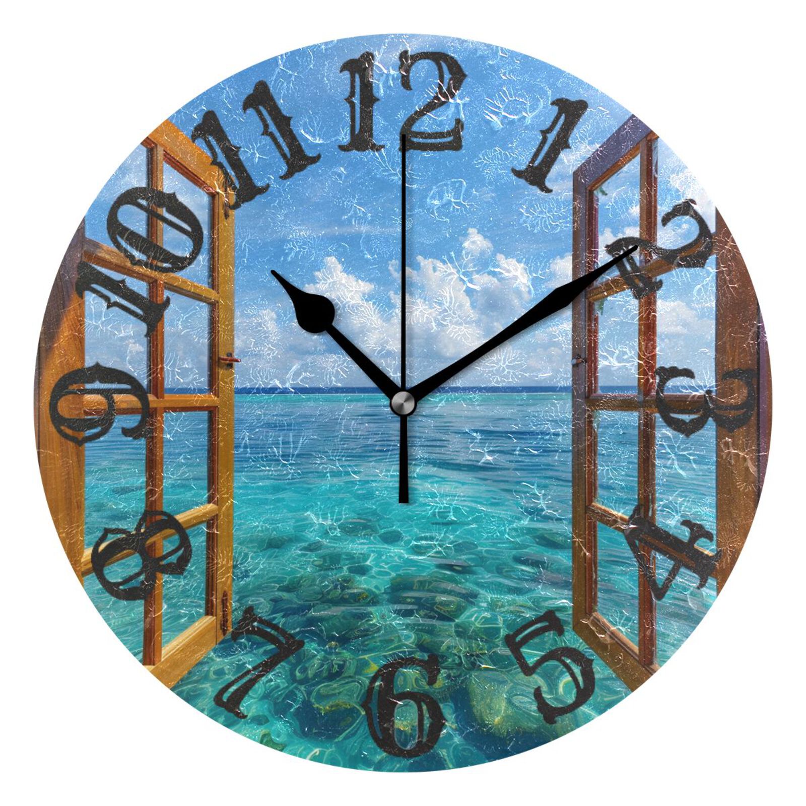 Outside The Window Wall Clock 10 inch Non-Ticking Easy to Read ...
