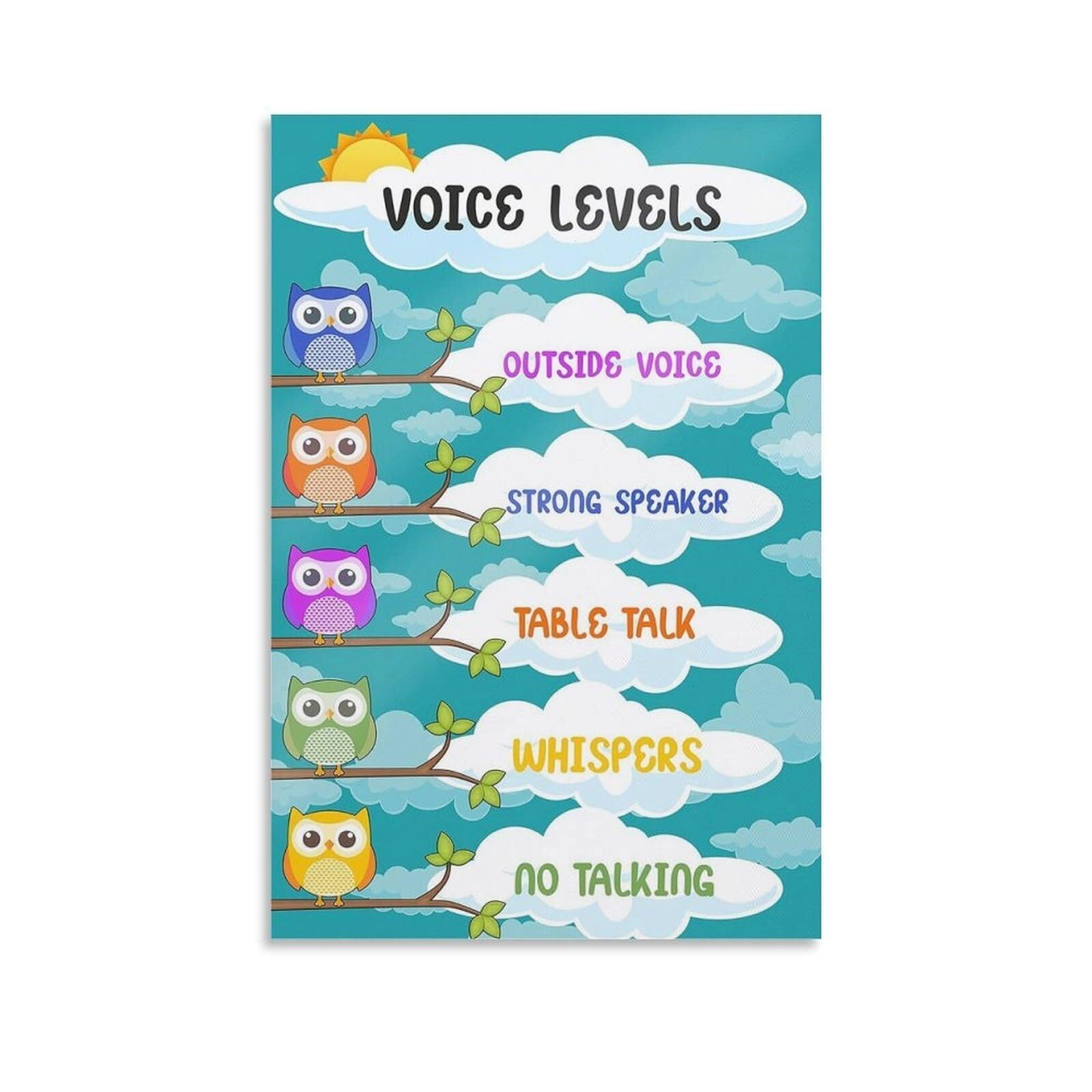 Outside Voice Poster Owl Poster Behavior Posters for Classroom ...