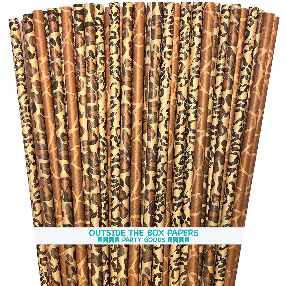 Outside the Box Papers Safari Theme Animal Print Paper Drinking Straws ...