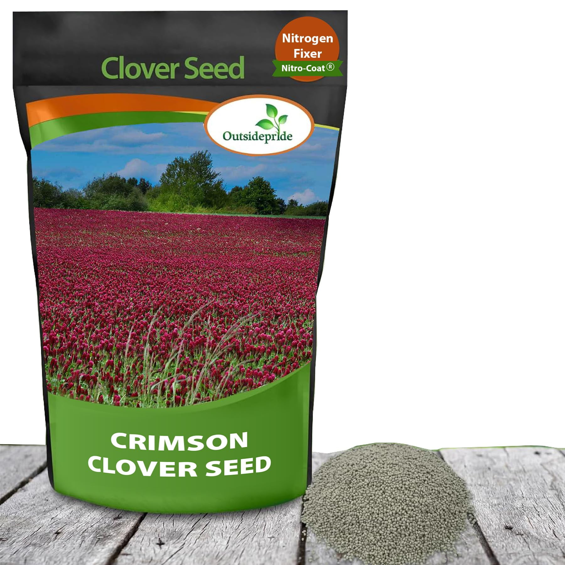 Outsidepride Crimson Clover Seeds - 5 MVR1 lbs. Annual, Nitrocoated, & Inoculated Ground Cover ...