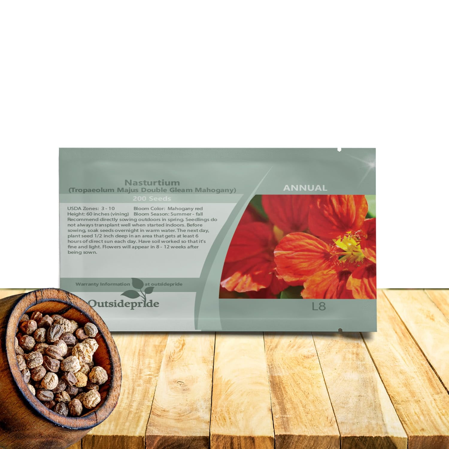 Outsidepride Double Gleam Mahogany Nasturtium Seeds SMR- 200 Pcs Annual ...