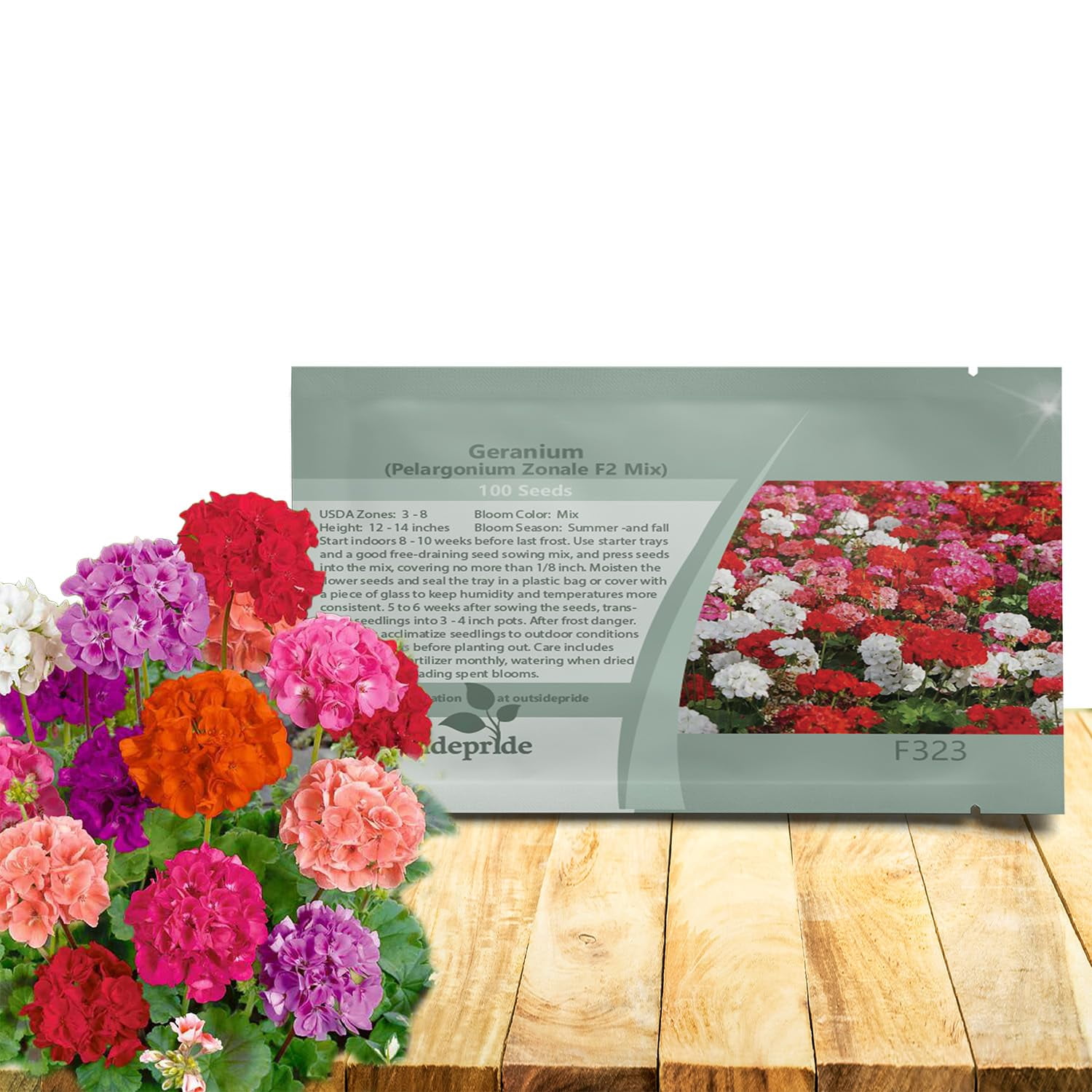 Outsidepride Mix GeraniumITSC Seeds for Planting - 100 Pcs Annual, Heat ...