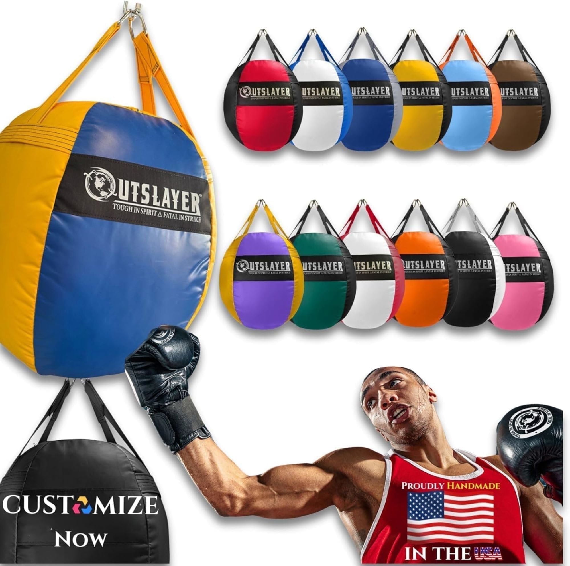 Outslayer 70lb Wrecking Ball Heavy Bag for Boxing, MMA, Muay Thai ...