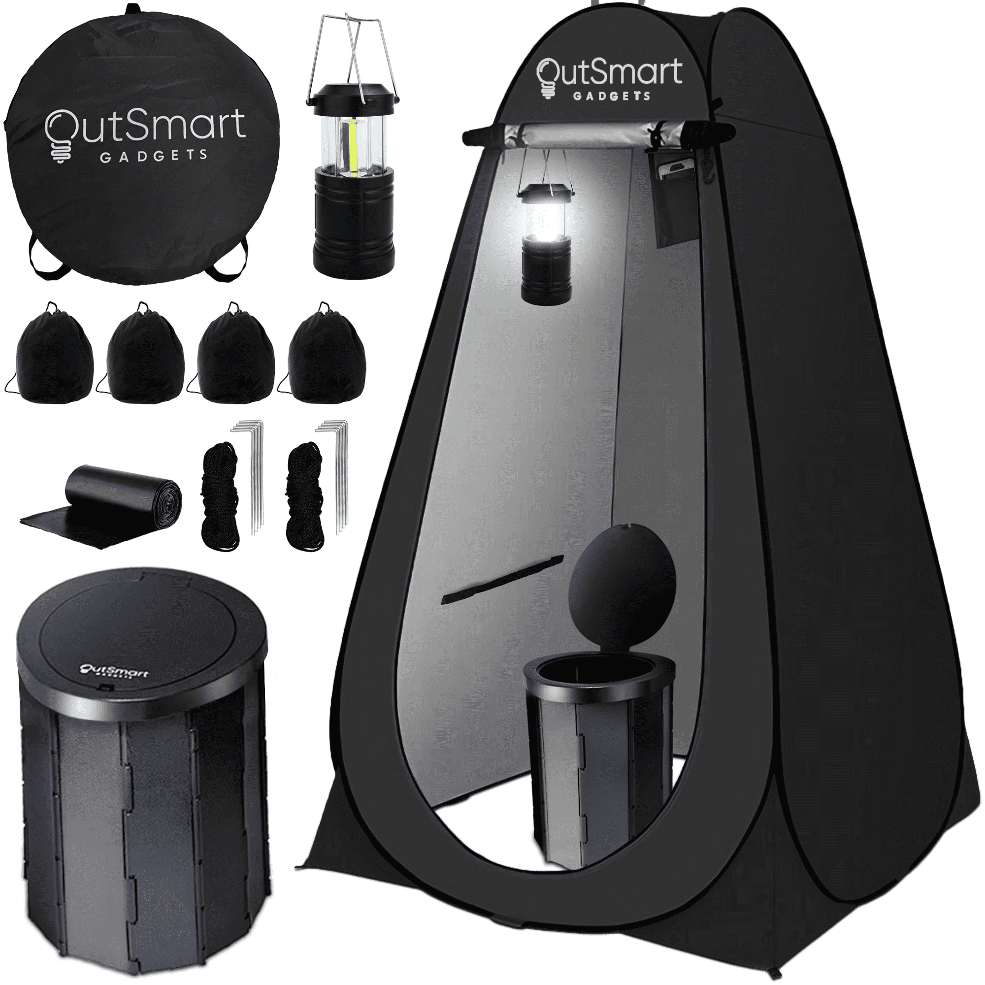 Outsmart Gadgets Outdoor Portable Toilet Set for Adults with Camping ...