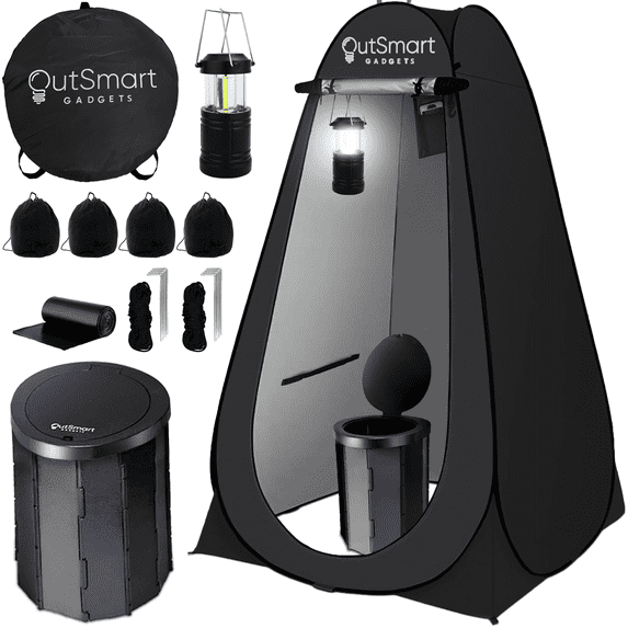 Outsmart Gadgets Outdoor Portable Toilet Set for Adults with Camping ...