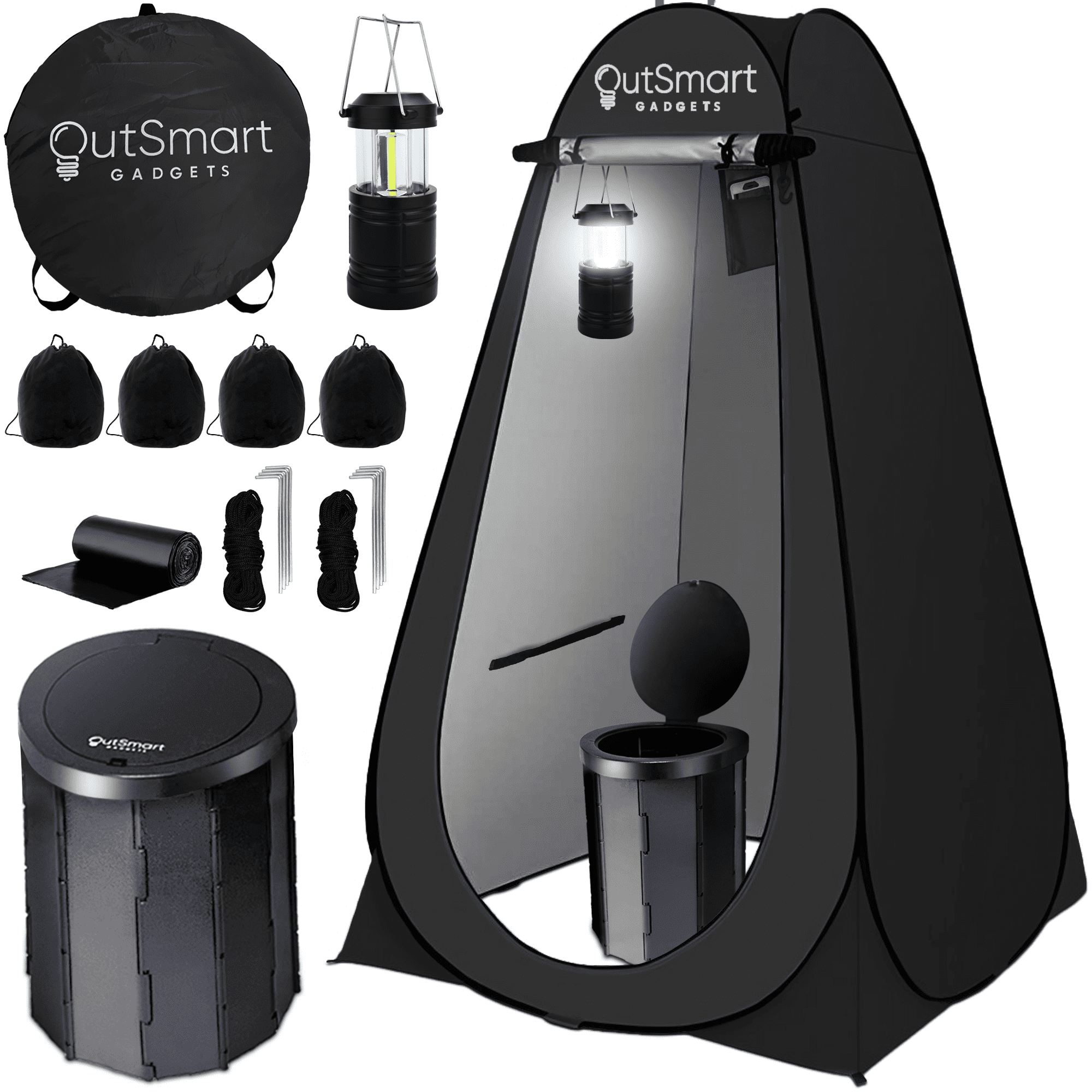 Outsmart Gadgets Outdoor Portable Toilet Set for Adults with Camping ...