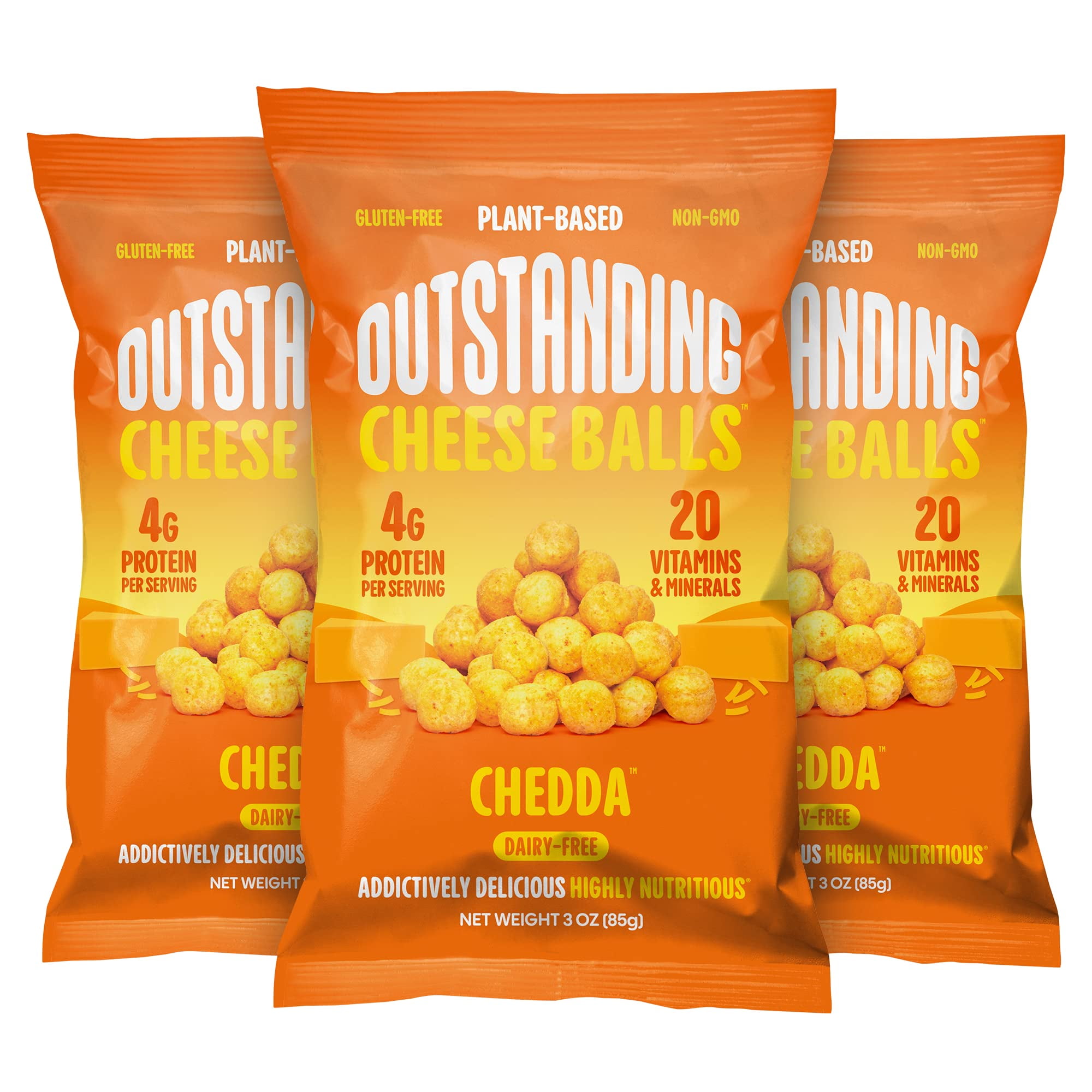 Outstanding Cheese Balls, Chedda, STF9 3 oz (Pack of 3) - Dairy-Free ...