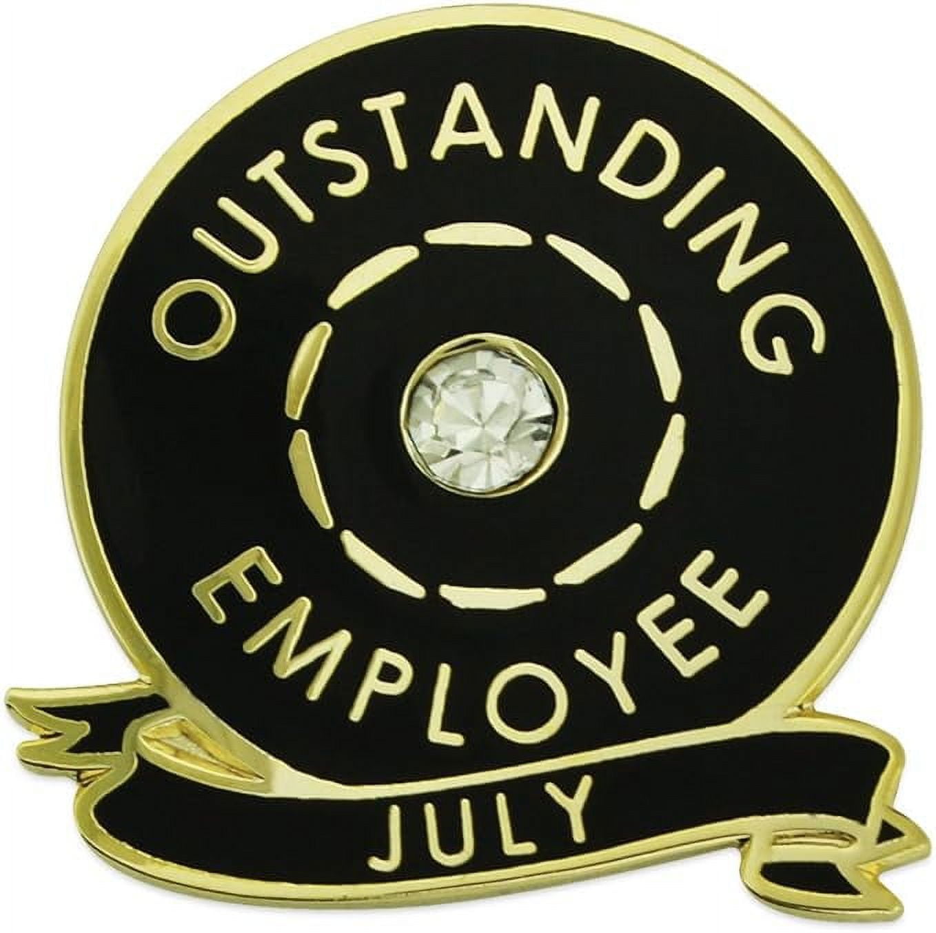 Outstanding Employee of the Month July w/ Rhinestone Enamel Lapel Pin ...
