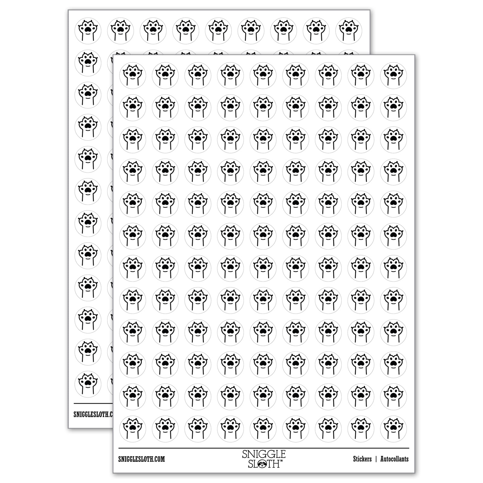 Outstretched Cat Paw Beans 200+ Round Stickers - White - Gloss Finish ...