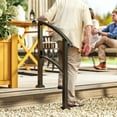 Outsunny 1-3 Step Handrails for Outdoor Steps, Outdoor Stair Railing ...