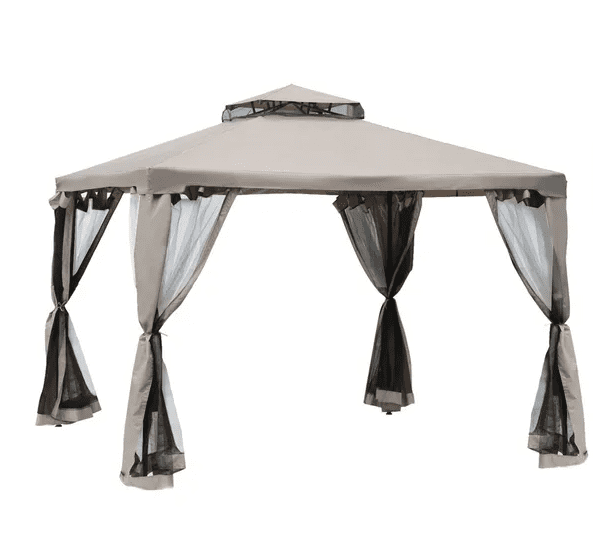 Outsunny 10‘ x 10‘ Gazebo Tent Canopy with Mosquito Netting SideWalls 2 ...