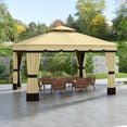 OutsunnyÂ 10' x 12' Double Roof Outdoor Gazebo with Netting & Curtains ...