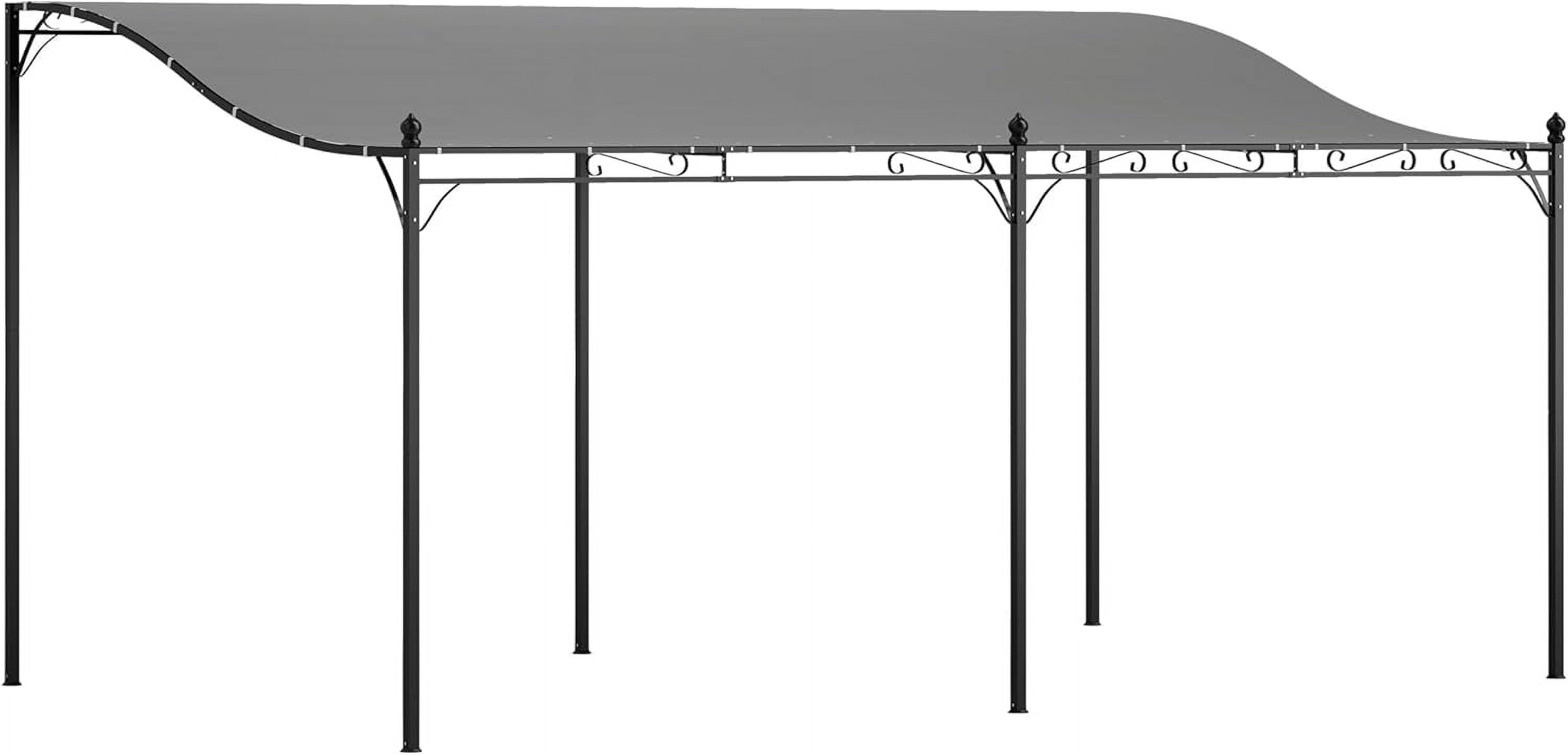 Outsunny 10' x 16' Outdoor Pergola Canopy, Wall-Mounted Metal Patio ...
