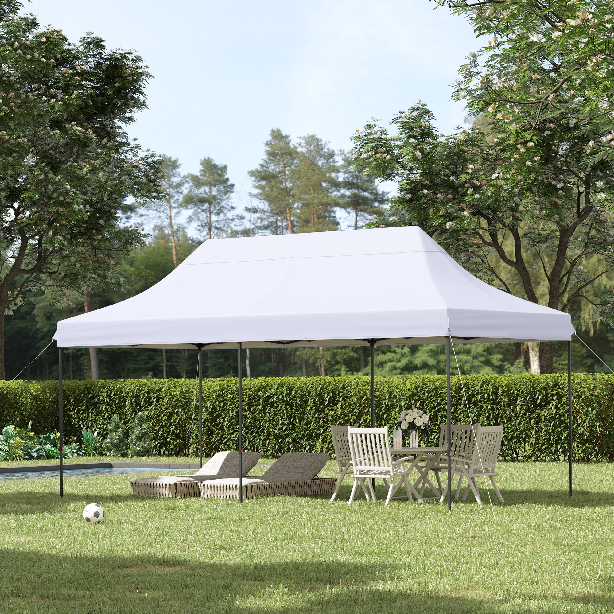 Outsunny 10' x 20' Pop Up Canopy Tent, Instant Sun Shelter, Tents for ...