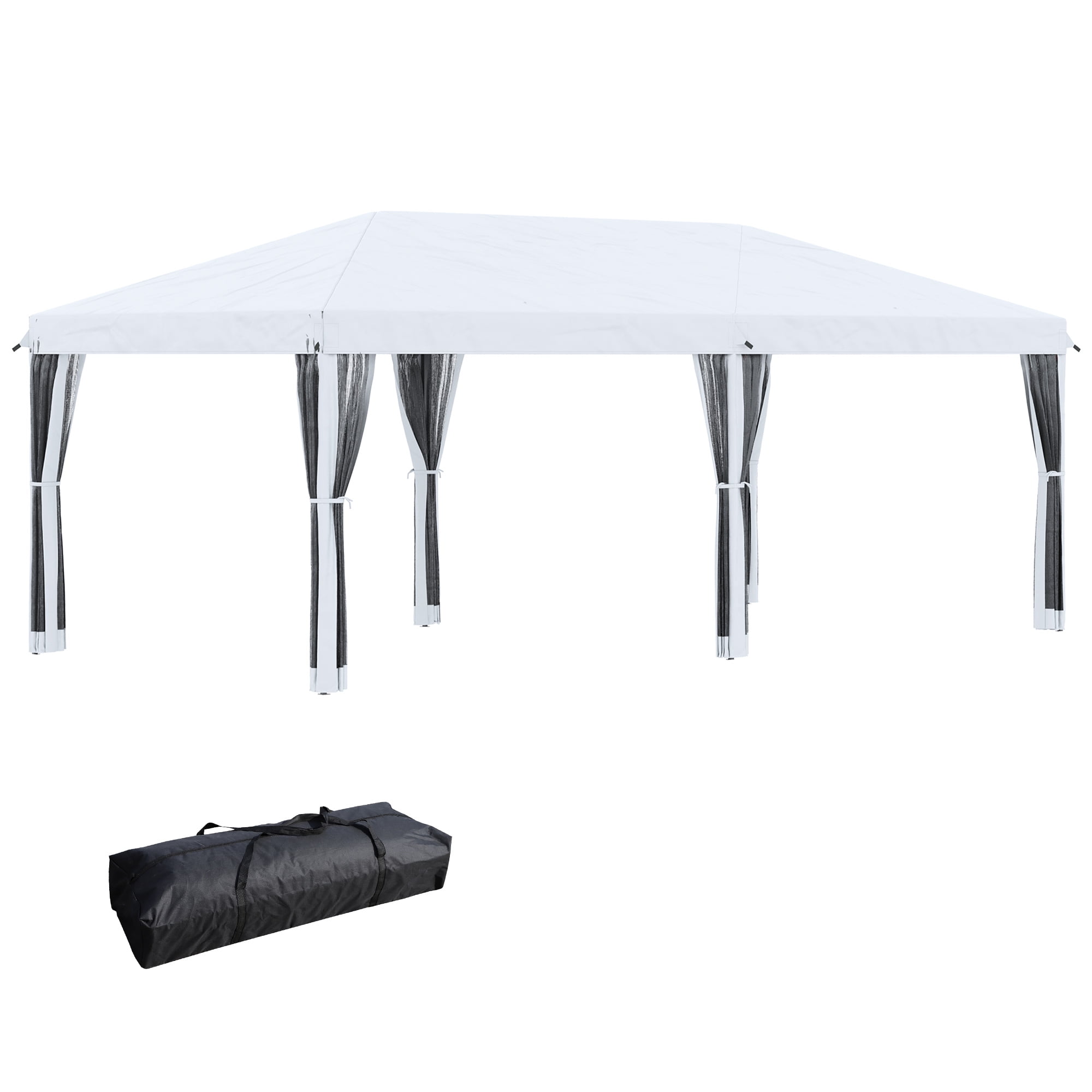 Outsunny 10' x 20' Pop Up Canopy Tent with Netting, Heavy Duty Instant ...