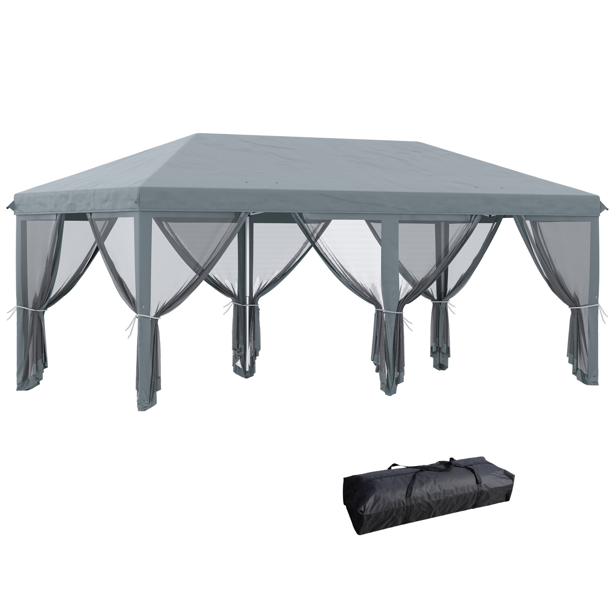 Outsunny 10' x 20' Pop Up Canopy Tent with Netting, Heavy Duty Instant ...