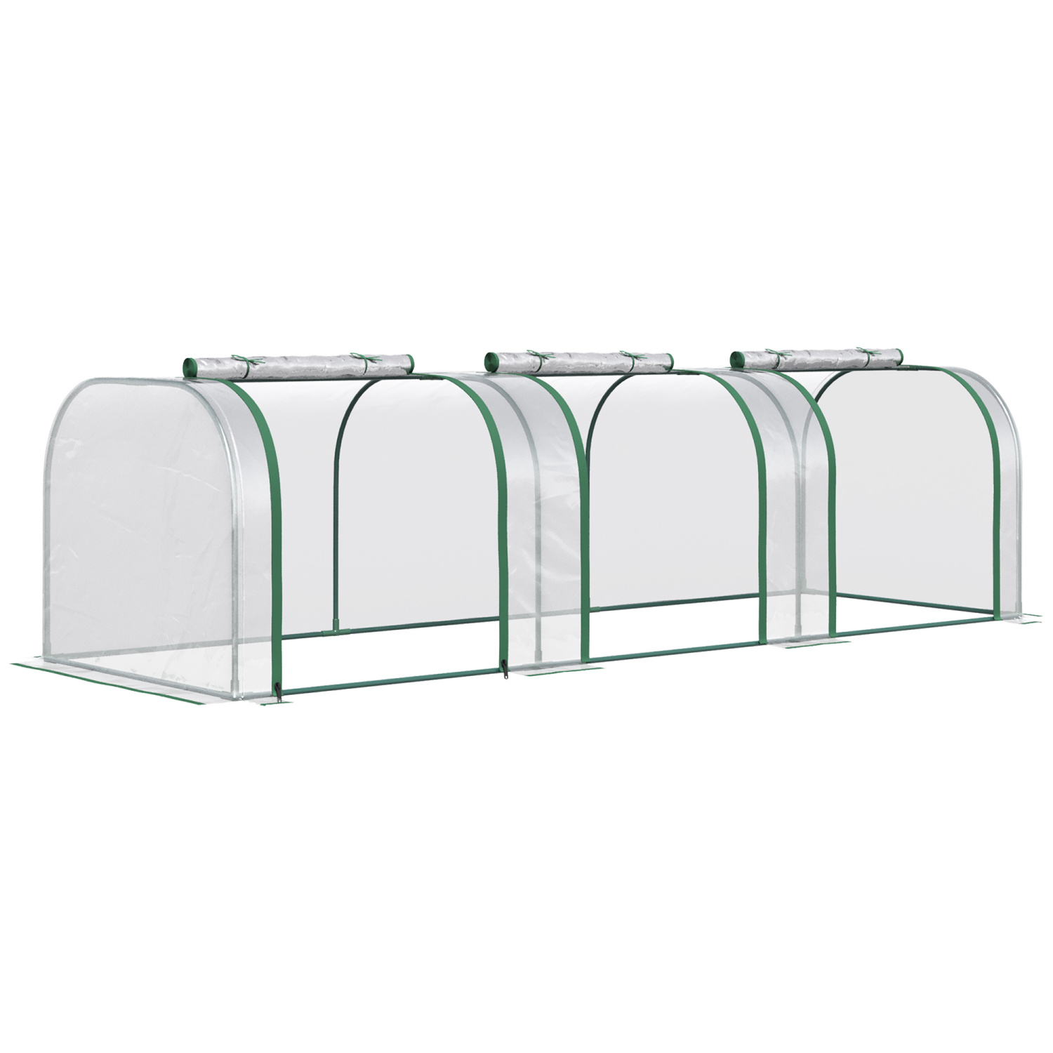 Outsunny Greenhouse 10x3x2.5ft Steel Frame UV-Resistant Waterproof ...
