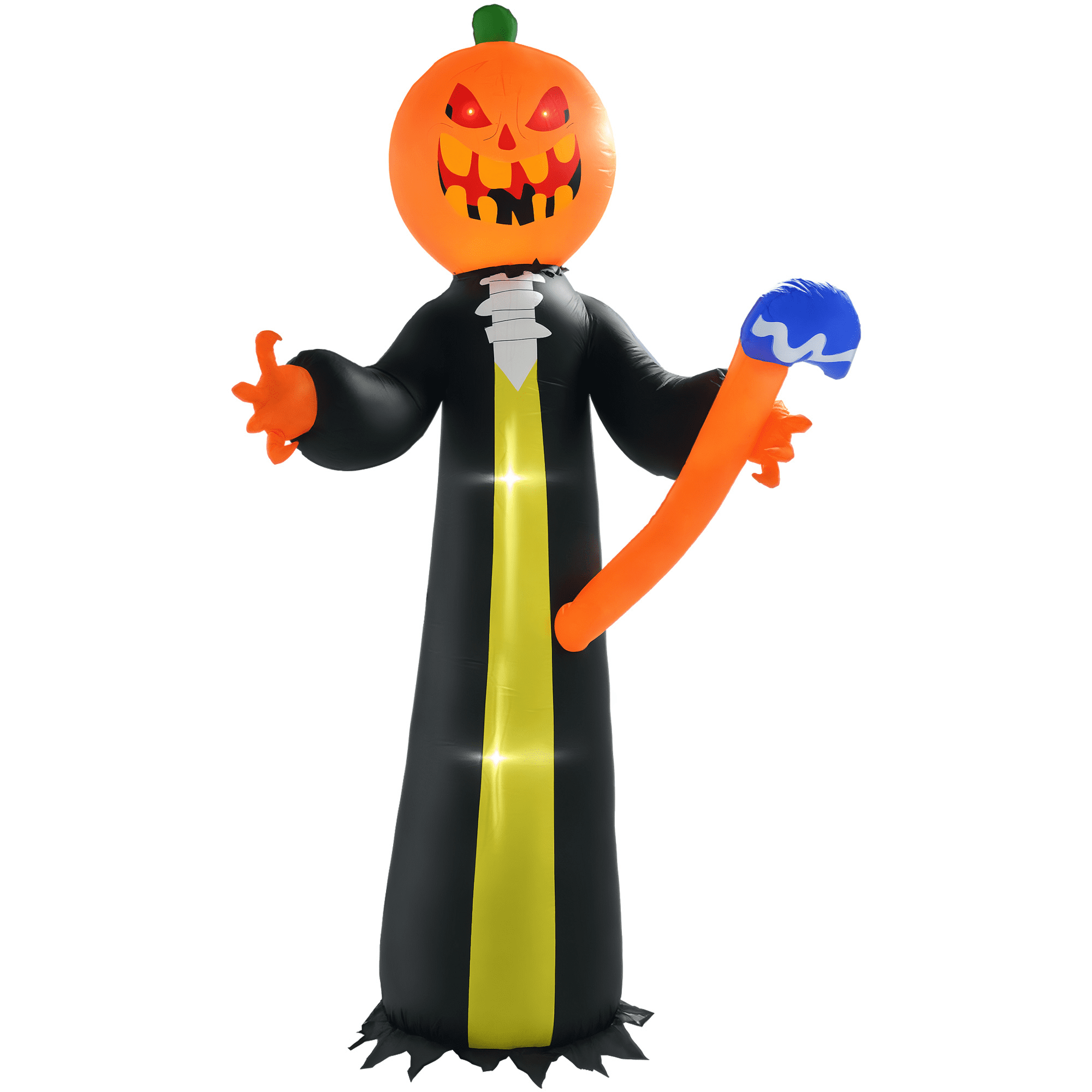 Outsunny 10ft Inflatable Halloween Pumpkin Head Ghost with Hammer, Blow ...