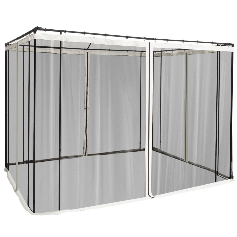 Outsunny 10x10 Gazebo Mesh Sidewall Replacement Cream Canopy Screen ...