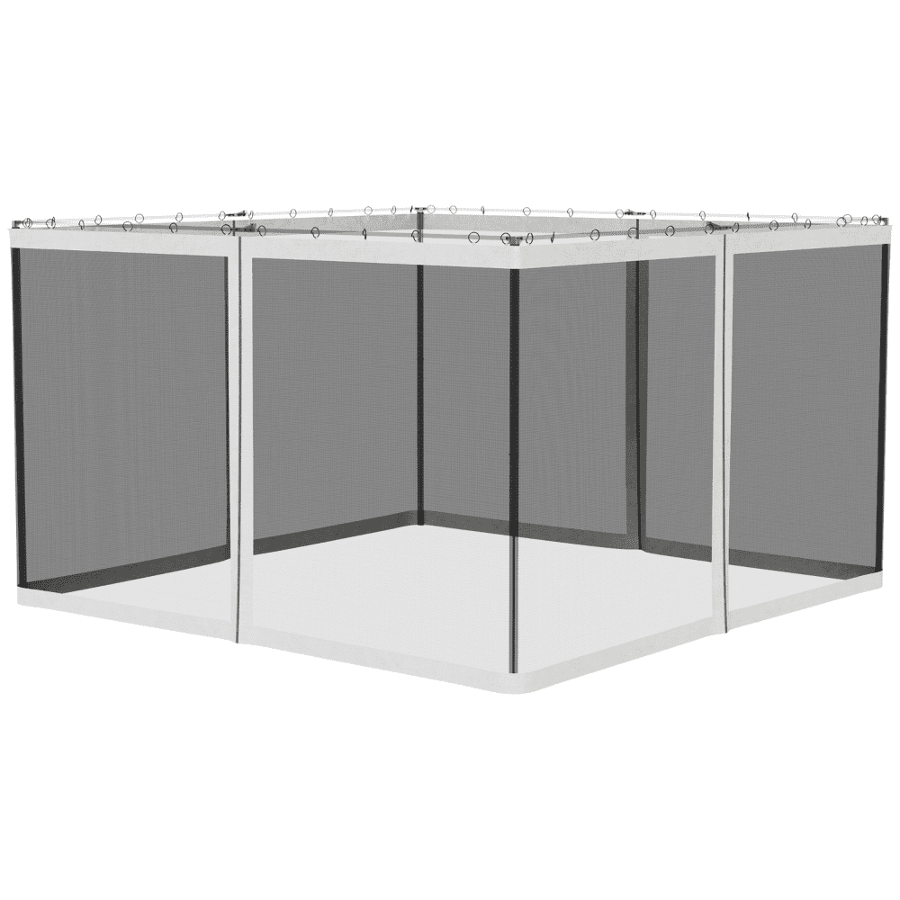 Outsunny 10x12 White Mesh Gazebo Sidewall Canopy Tent Replacement ...