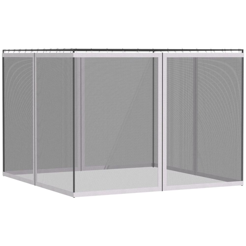 Outsunny 10x13 White Mesh Gazebo Canopy Replacement Sidewall Panel ...