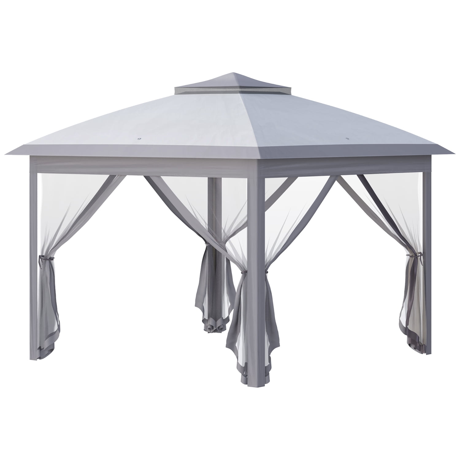 Outsunny 11x11 Pop Up Canopy Tent Netting Sun Shelter - Instant Gazebo ...